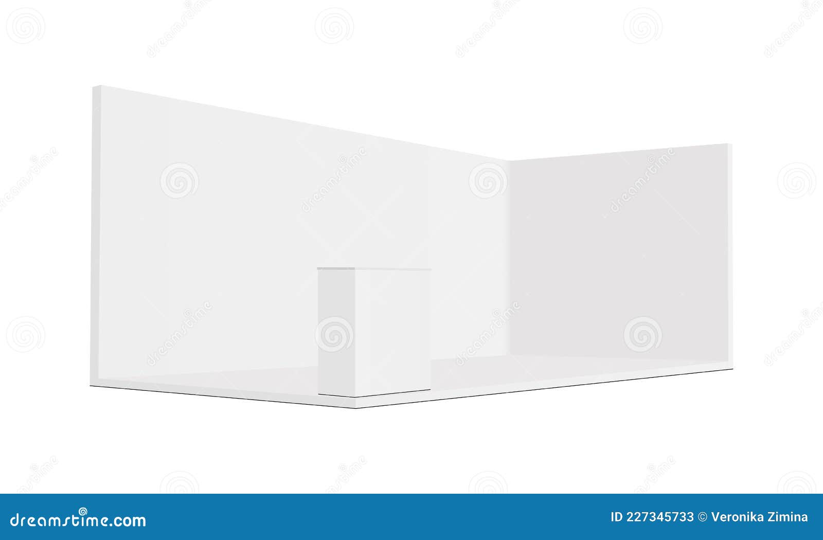 Wide Rectangular Exhibition Trade Show Booth Mockup with Demonstration ...