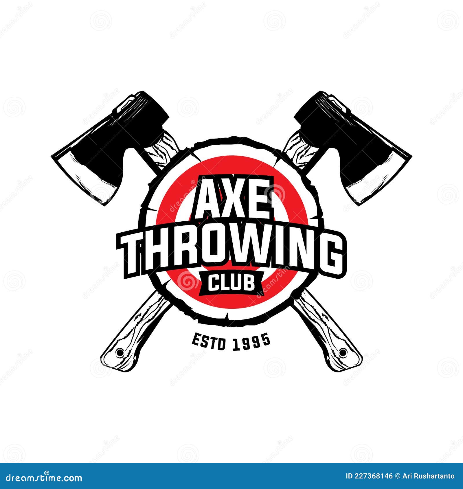 Axe Throwing Club Wood Target Logo Design Stock Vector - Illustration ...