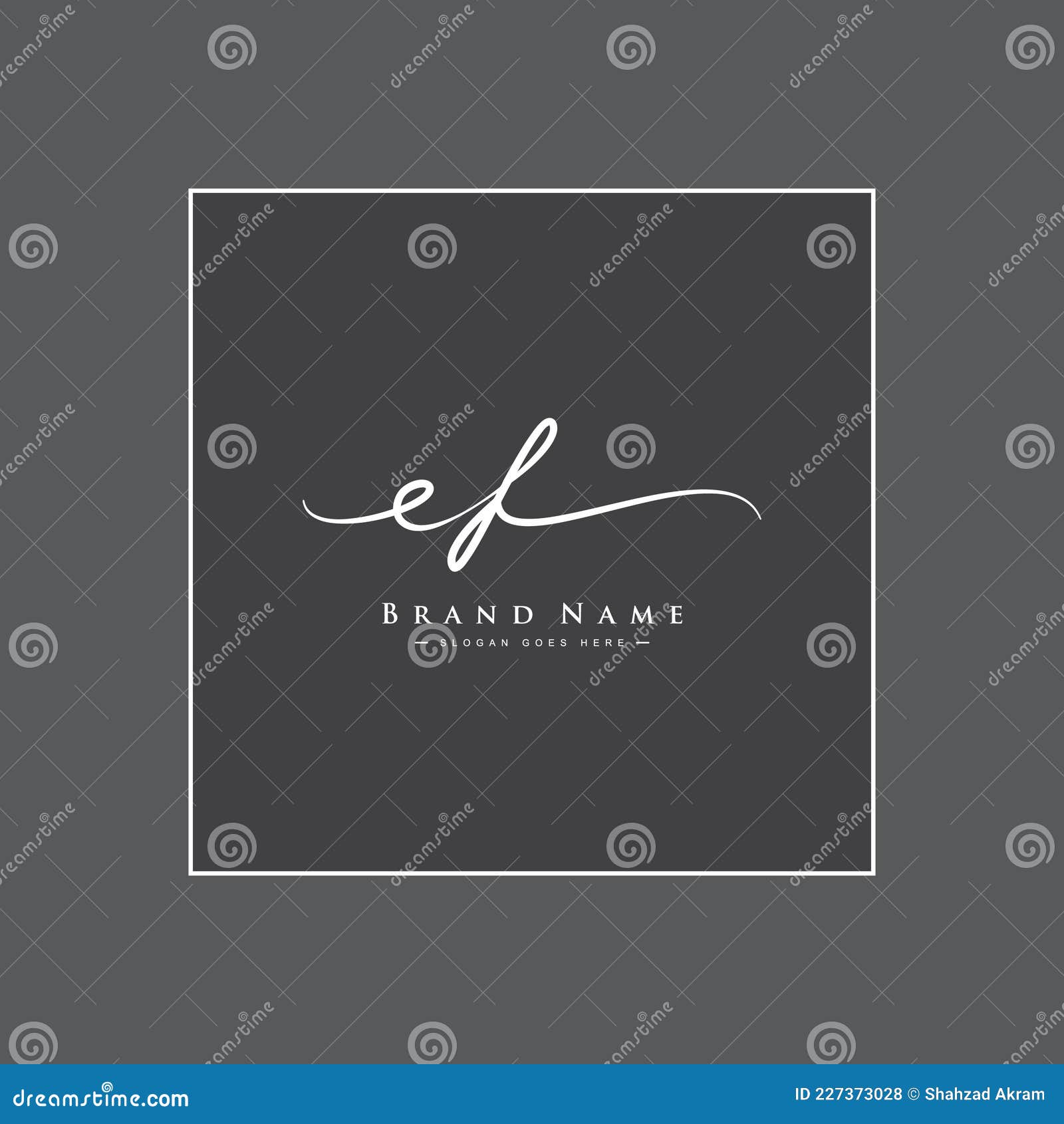 Initial Letter EF Logo - Handwritten Signature Logo for Alphabet E and ...