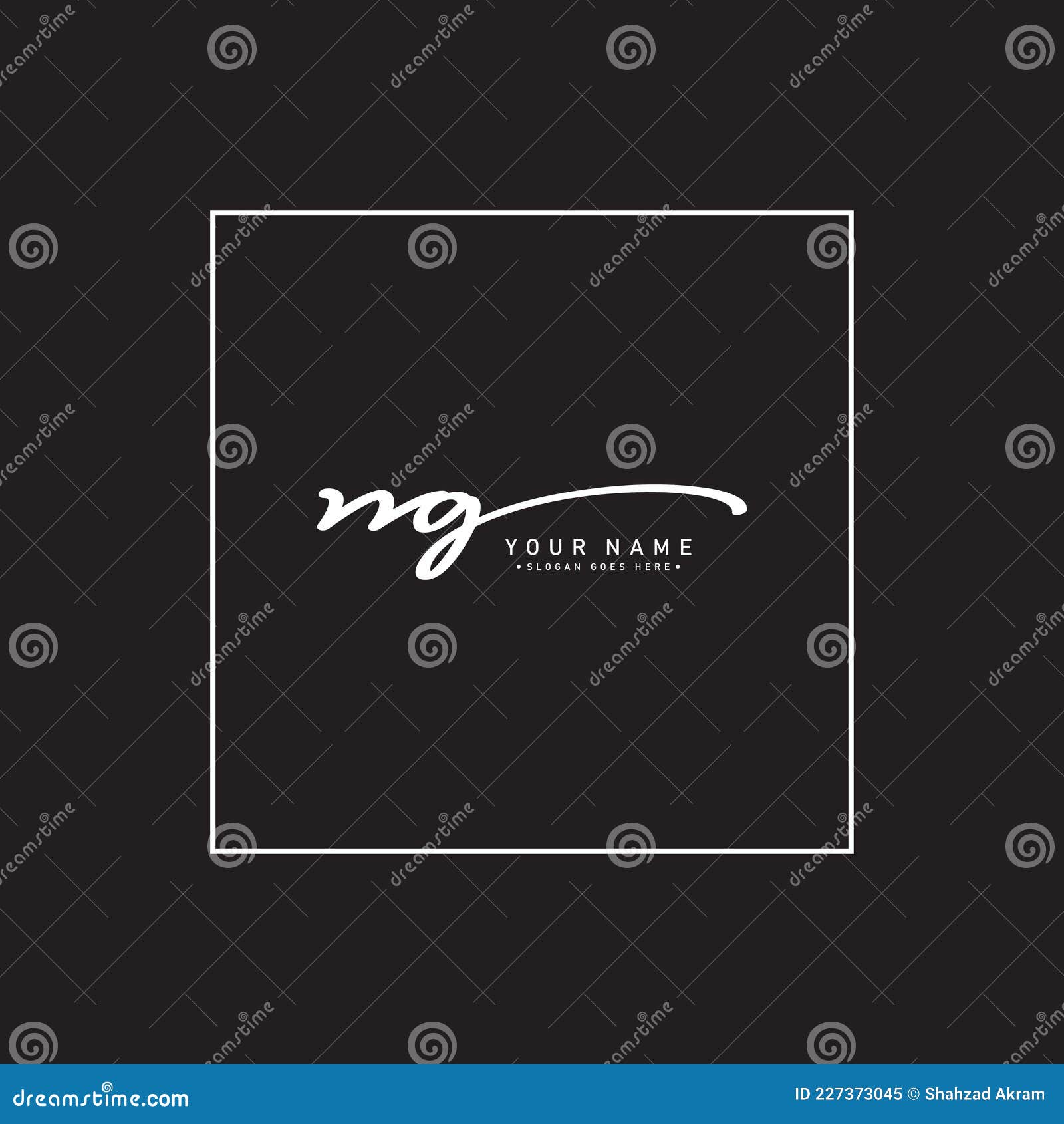 Initial Letter NG Logo - Handwritten Signature Logo for Alphabet N and ...