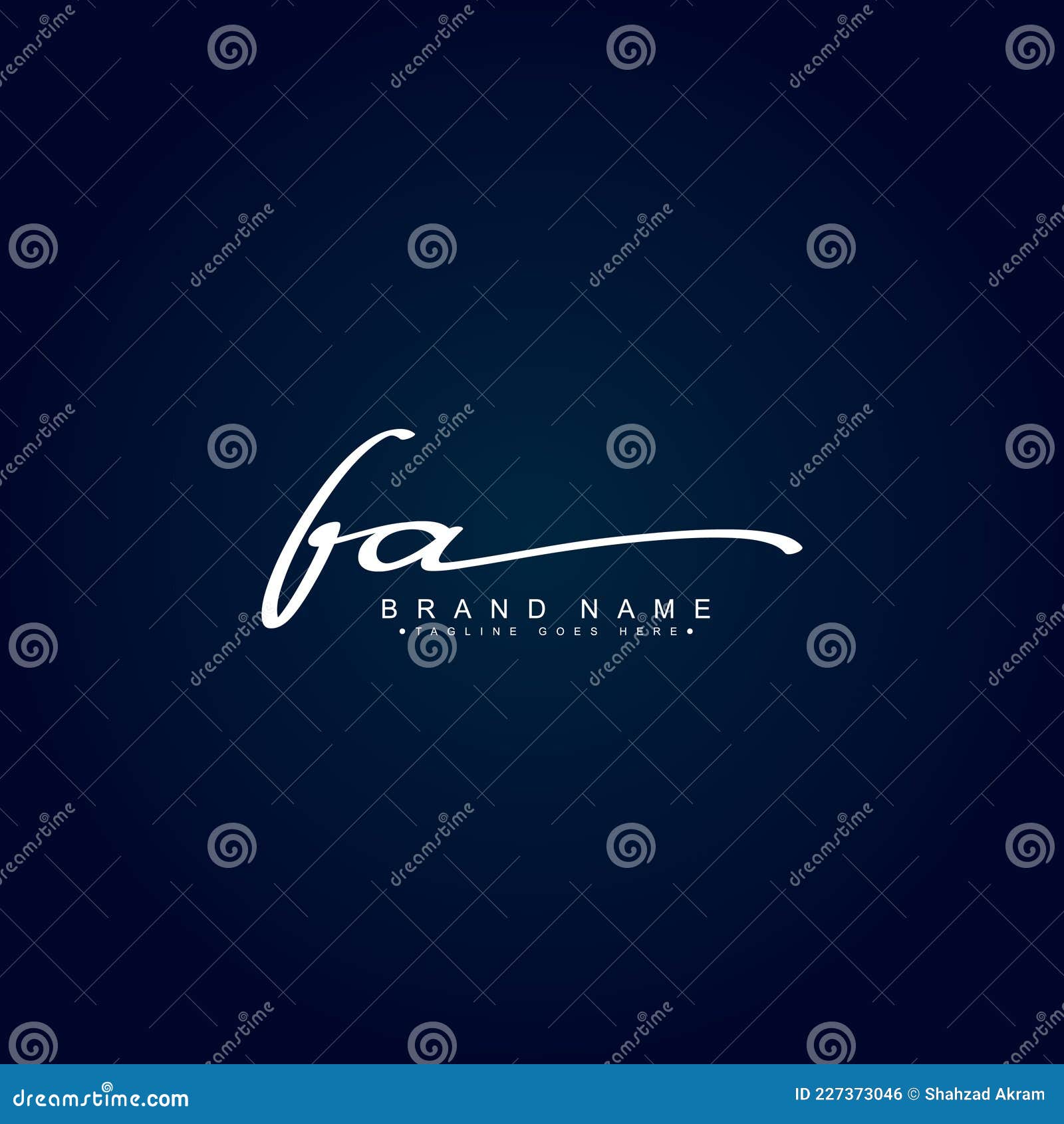 Initial Letter FA Logo - Handwritten Signature Logo for Alphabet F and ...