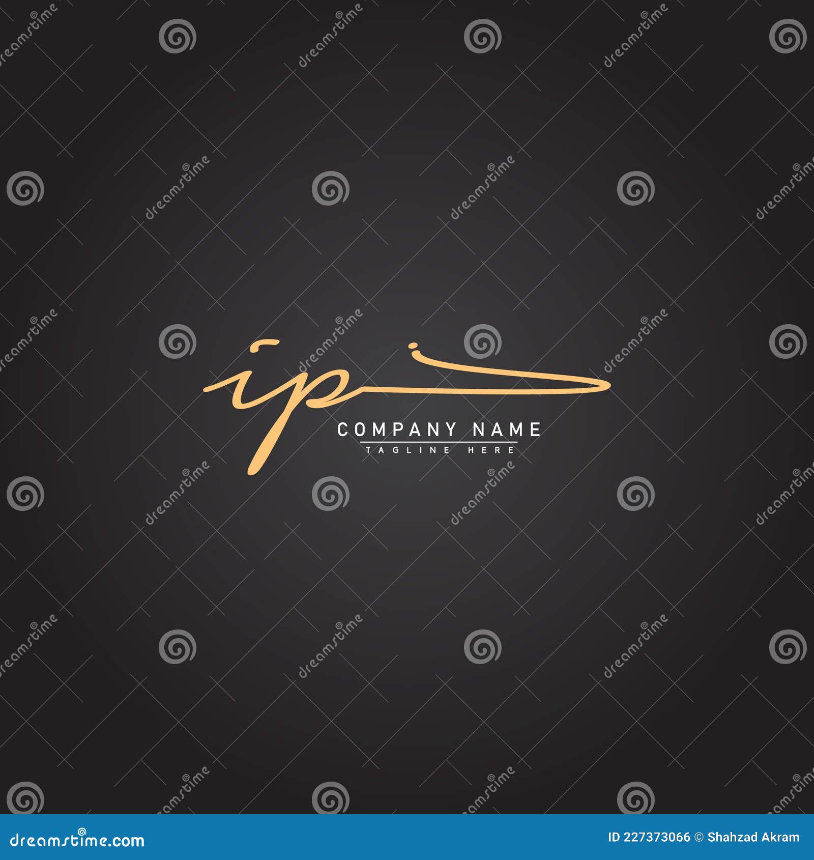 Initial Letter IP Logo - Handwritten Signature Logo for Alphabet I and ...