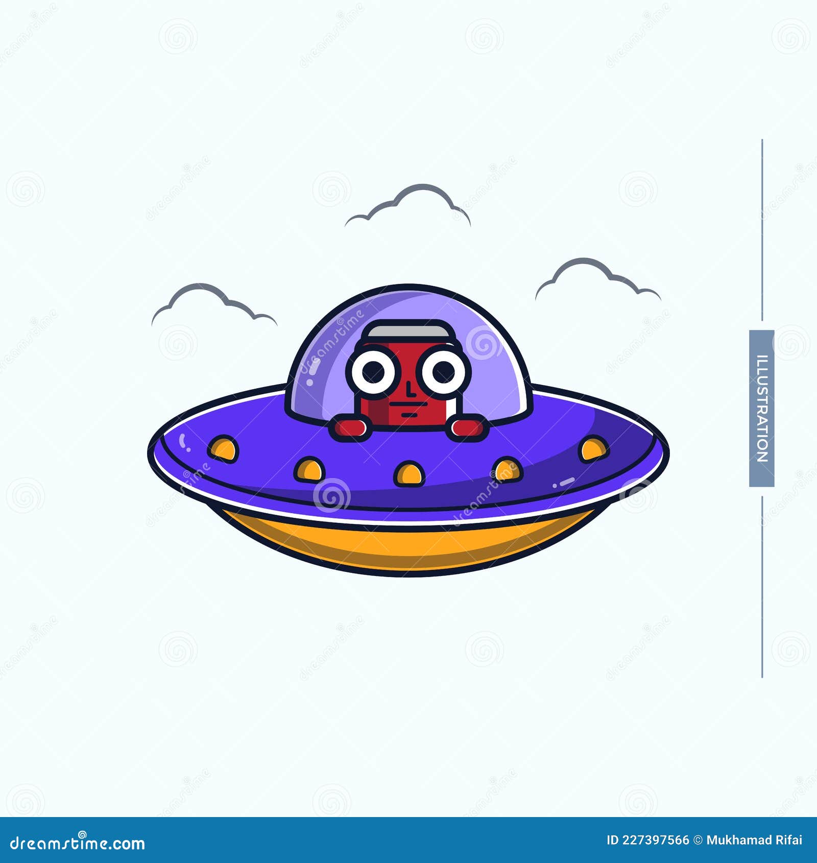 Cute Illustration of Ufo Character.space Concept,vector Eps 10 Stock ...