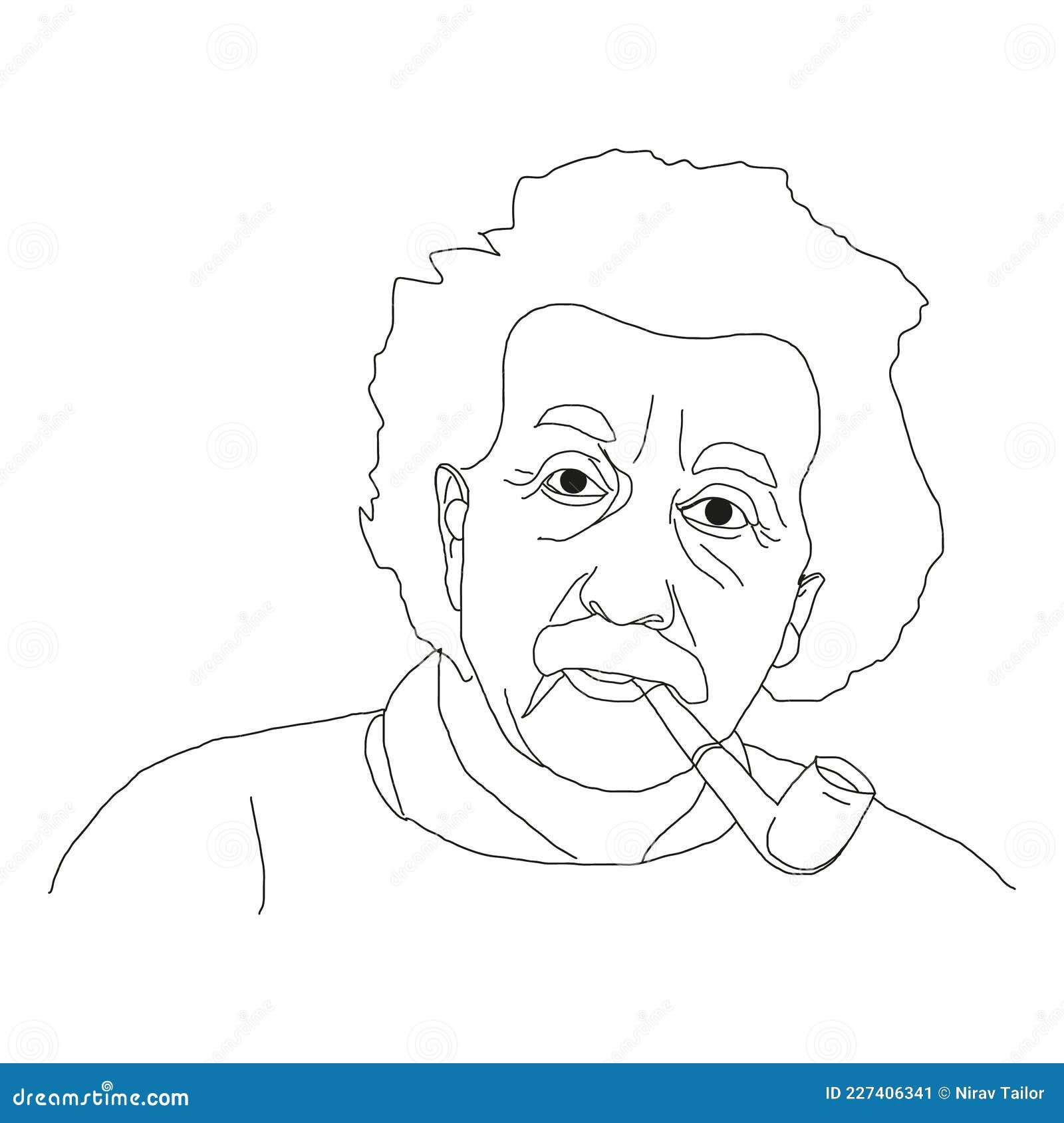 Famous Scientist , Line Art, Illustration Editorial Photo ...