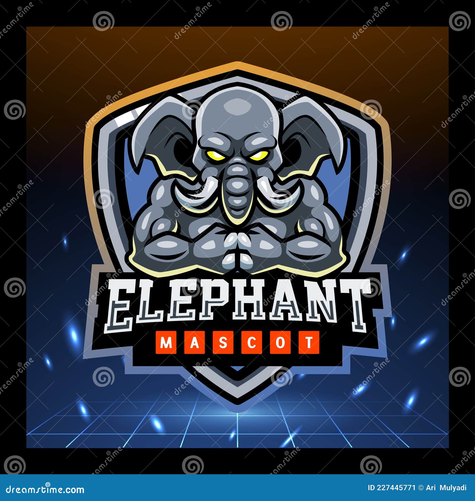 Elephant Gaming Mascot. Esport Logo Design Stock Vector - Illustration ...