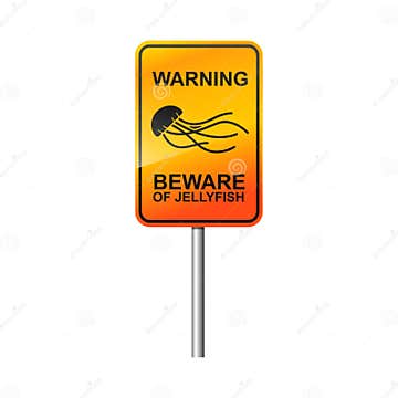 Beware of Jellyfish Sign Isolated on Background Stock Vector ...