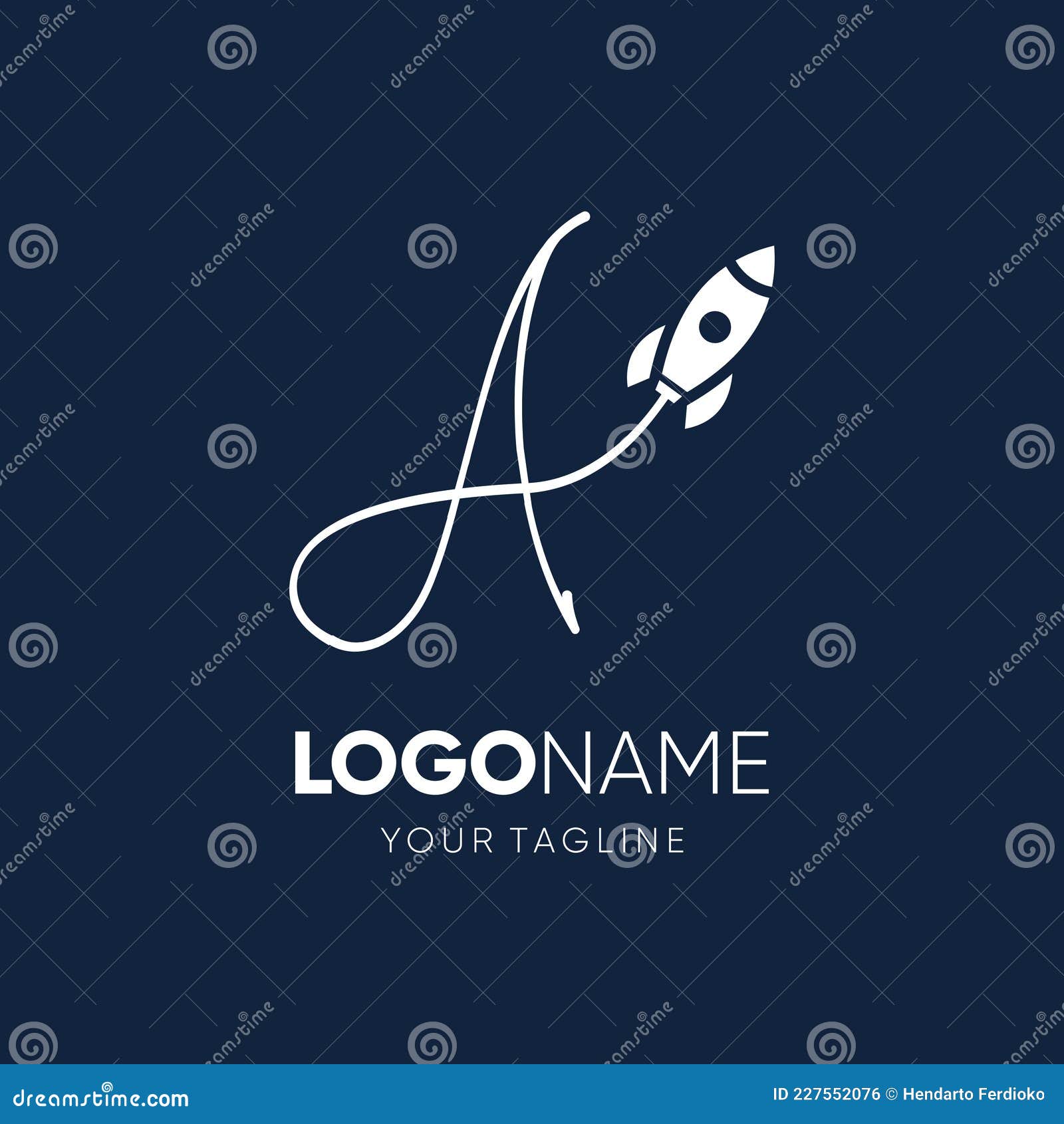 Letter a Rocket Launch Logo Modern Design Vector Graphic Stock Vector ...