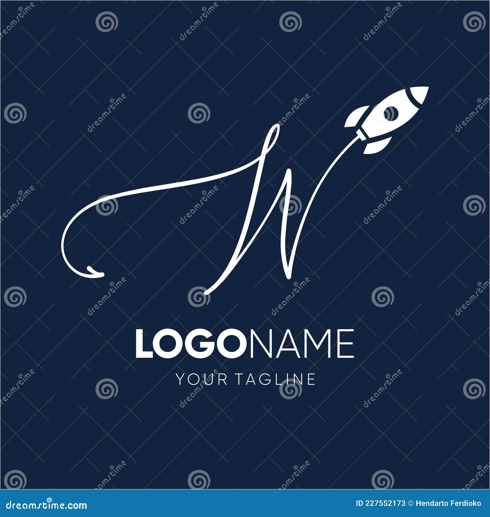 Letter W Rocket Launch Logo Modern Design Vector Graphic Stock Vector ...