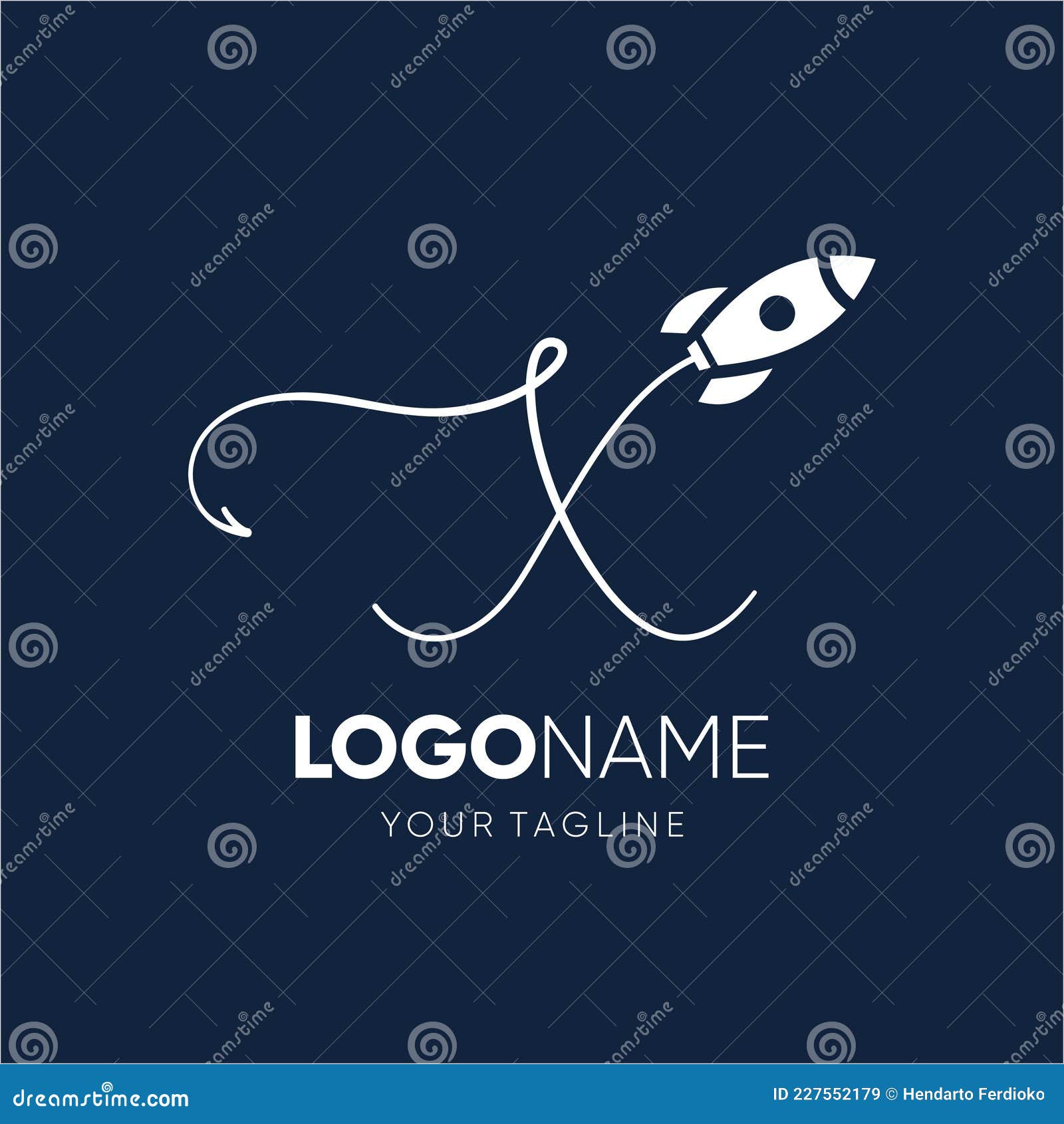 Letter X Rocket Launch Logo Modern Design Vector Graphic Stock Vector ...