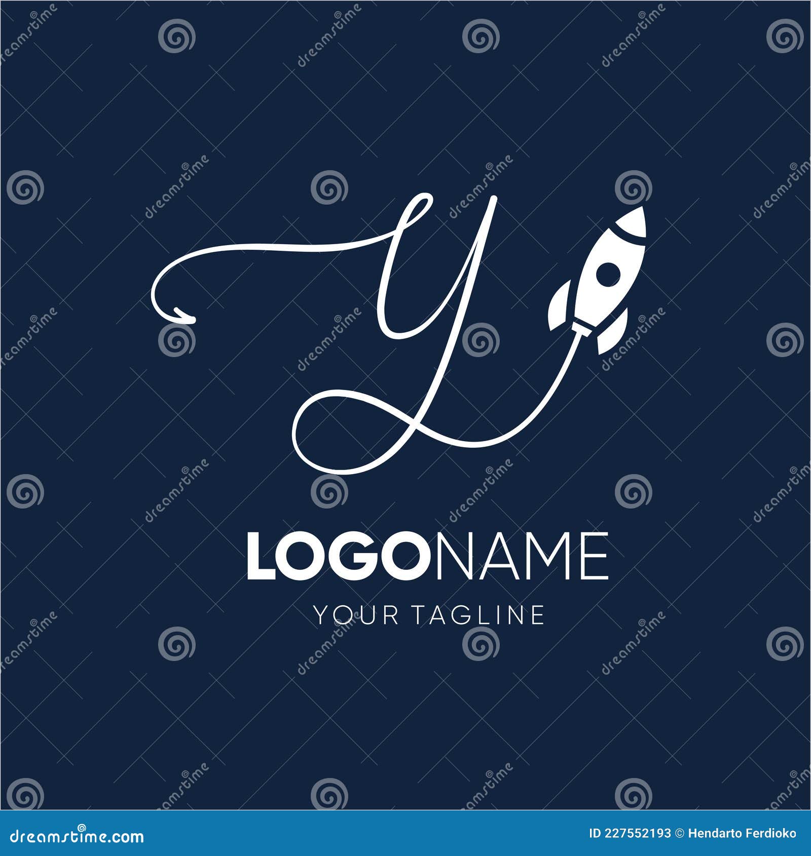 Letter Y Rocket Launch Logo Modern Design Vector Graphic Stock Vector ...