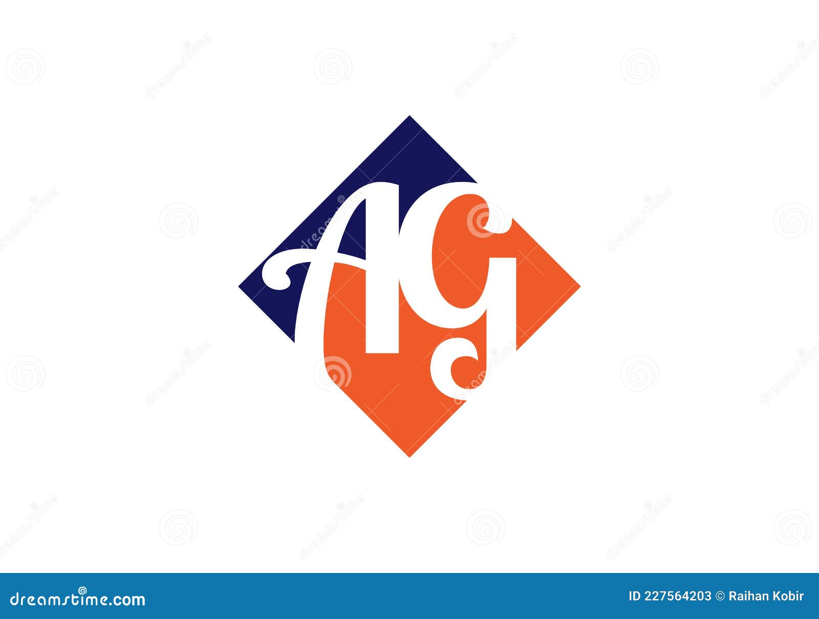 This is a Creative Latter AG Logo Design Stock Vector - Illustration of ...