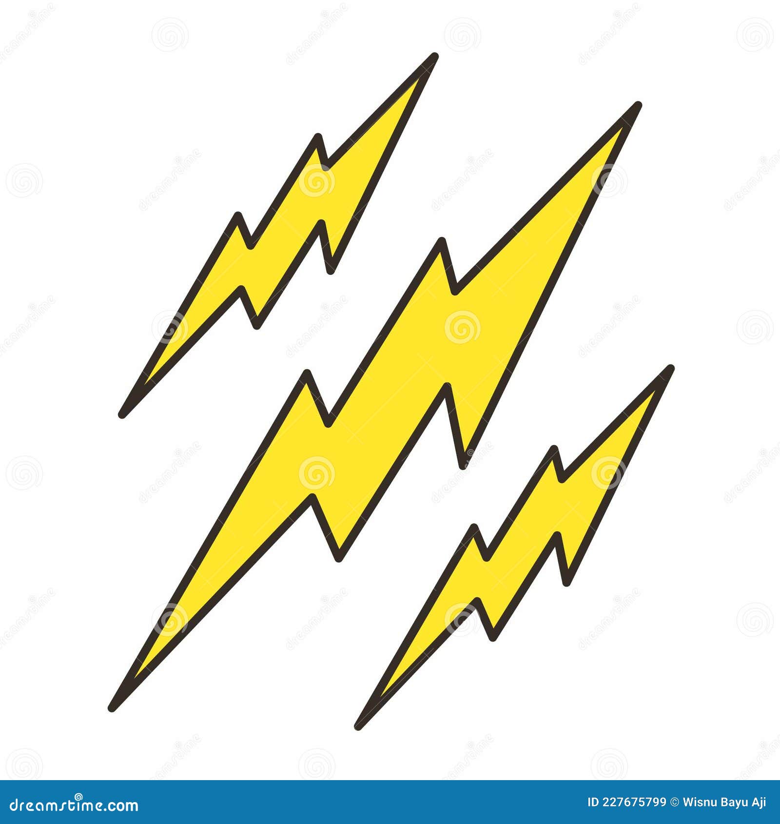 Yellow Thunder Lightning Symbol Vector Design Stock Vector ...