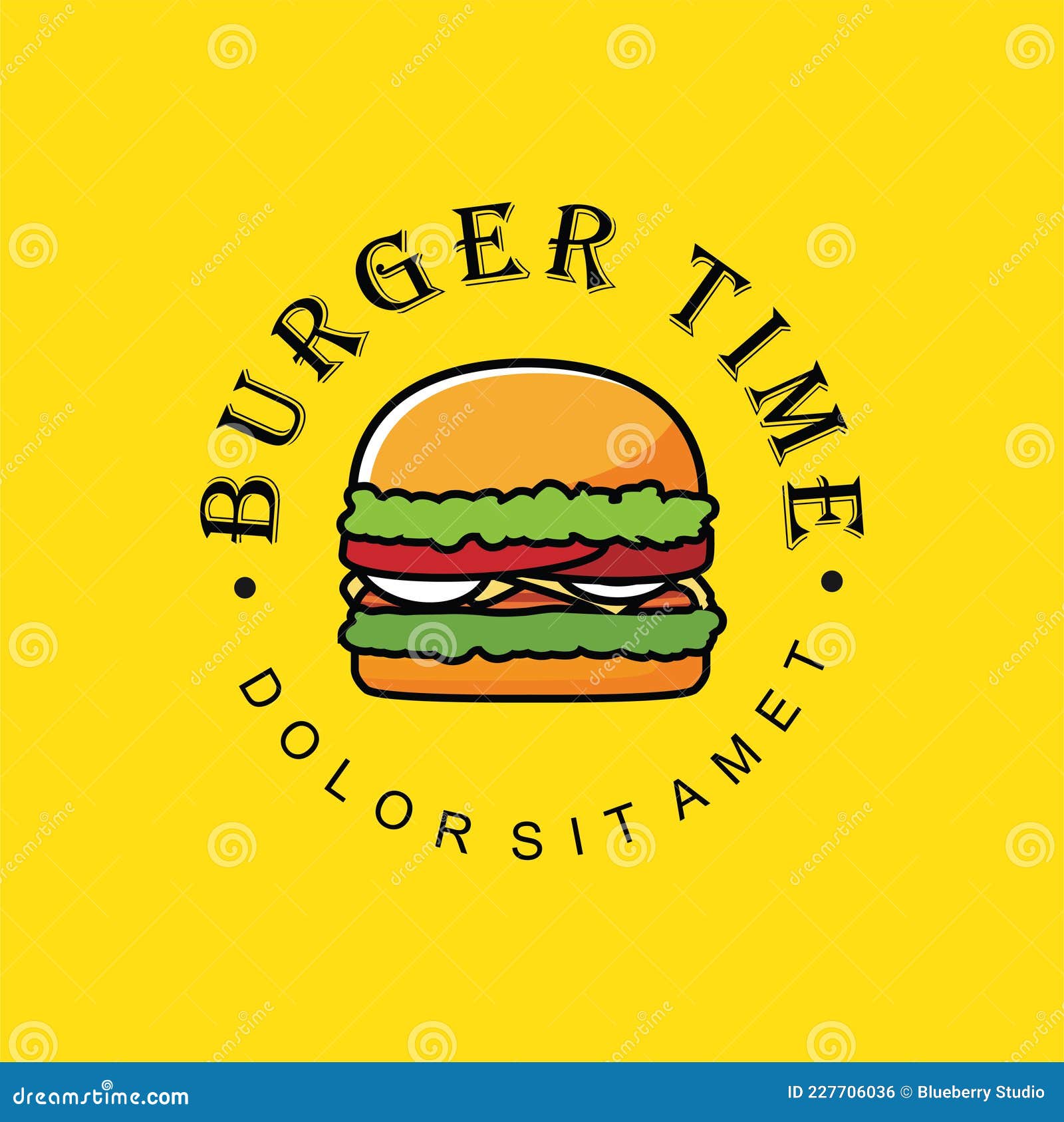 Burger Logo Template with Simple Flat Design Vector. Used for Street ...