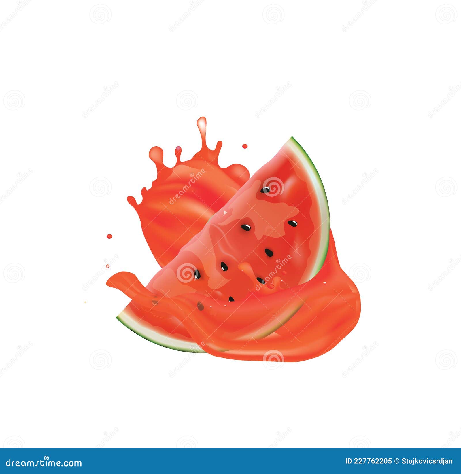 Watermelon slice splash stock vector. Illustration of beverage - 227762205