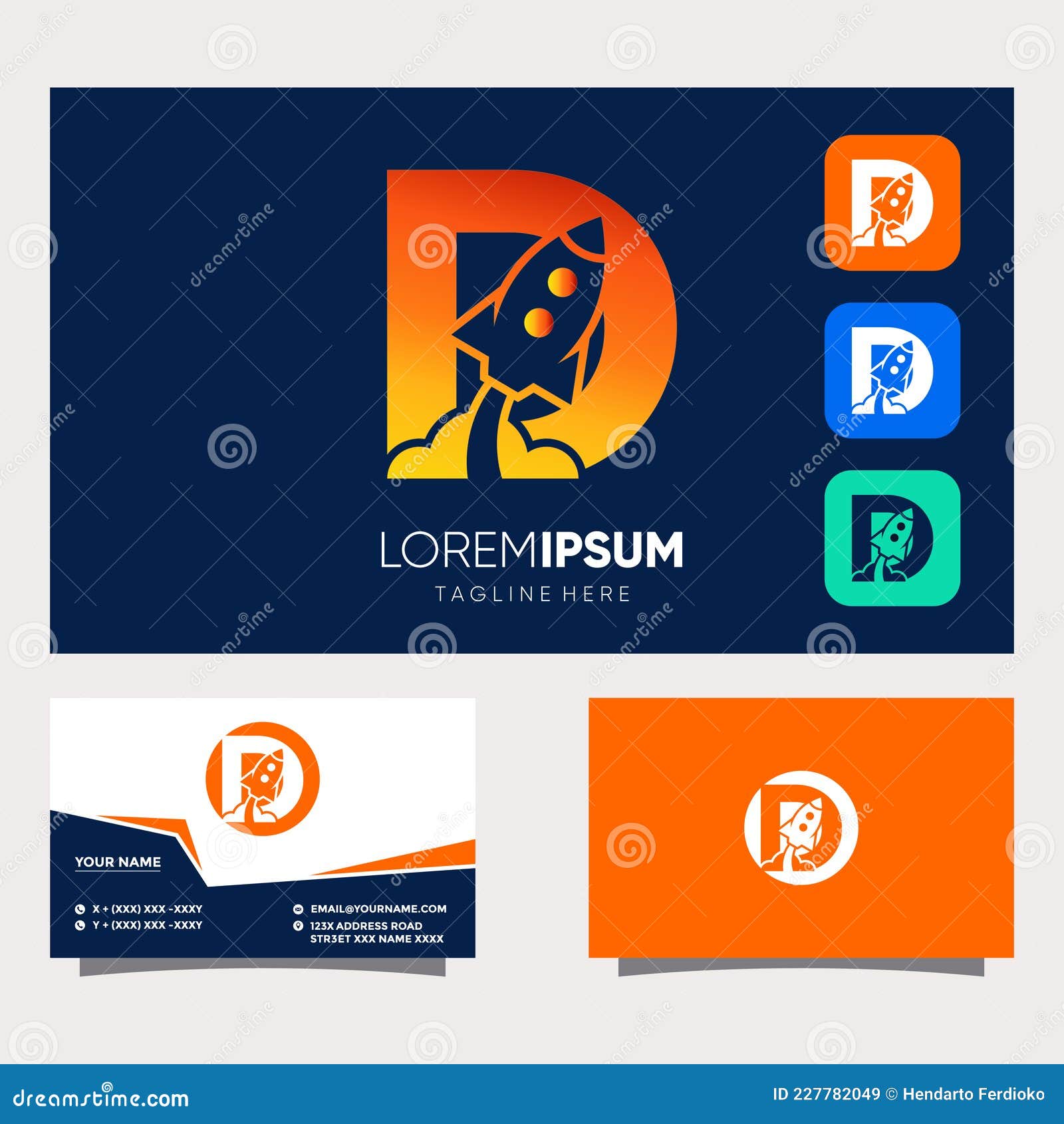 Letter D Rocket Initial Logo Design Vector Graphic Stock Vector ...