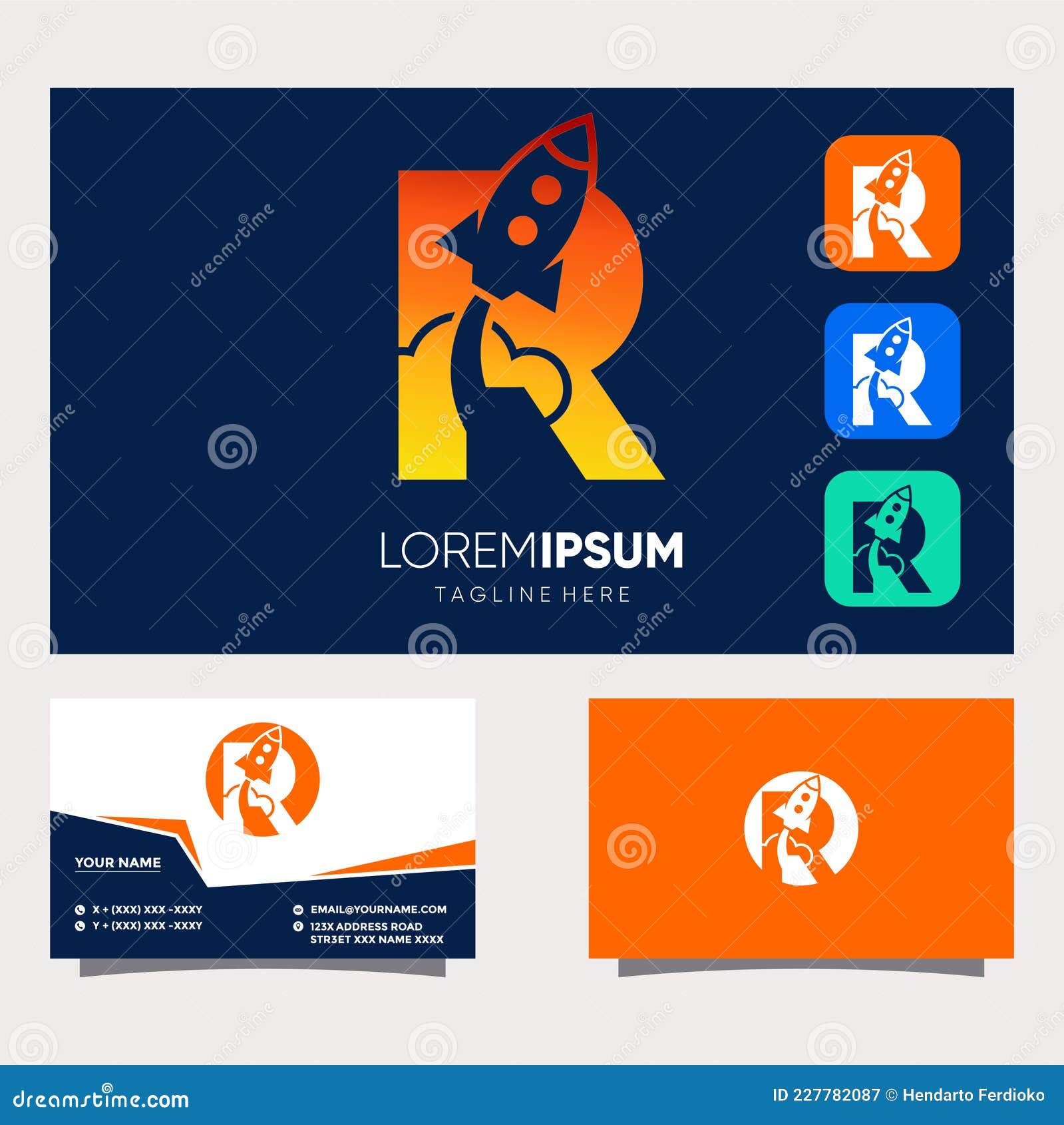 Letter R Rocket Initial Logo Design Vector Graphic Stock Vector ...
