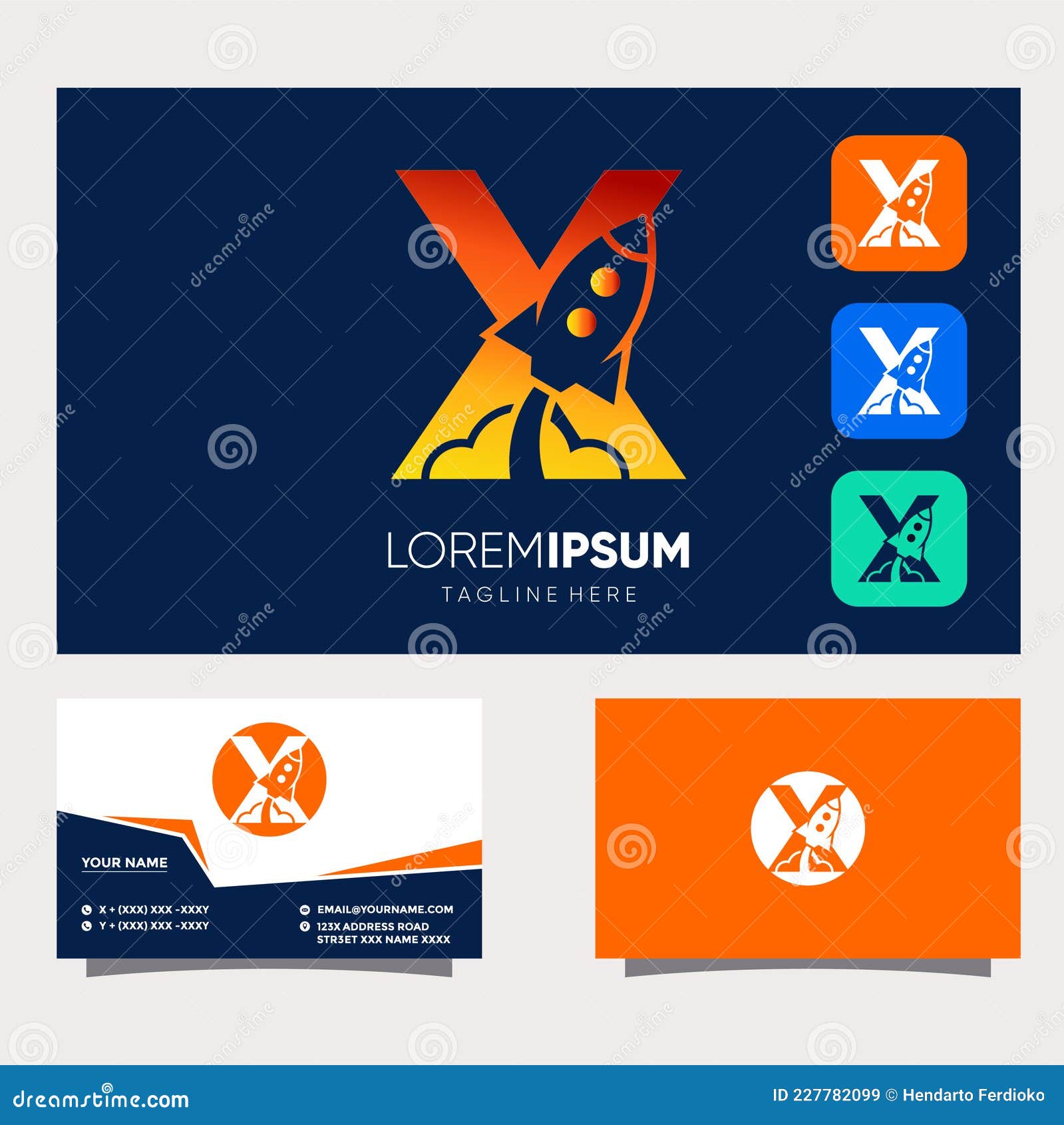Letter X Rocket Initial Logo Design Vector Graphic Stock Vector ...