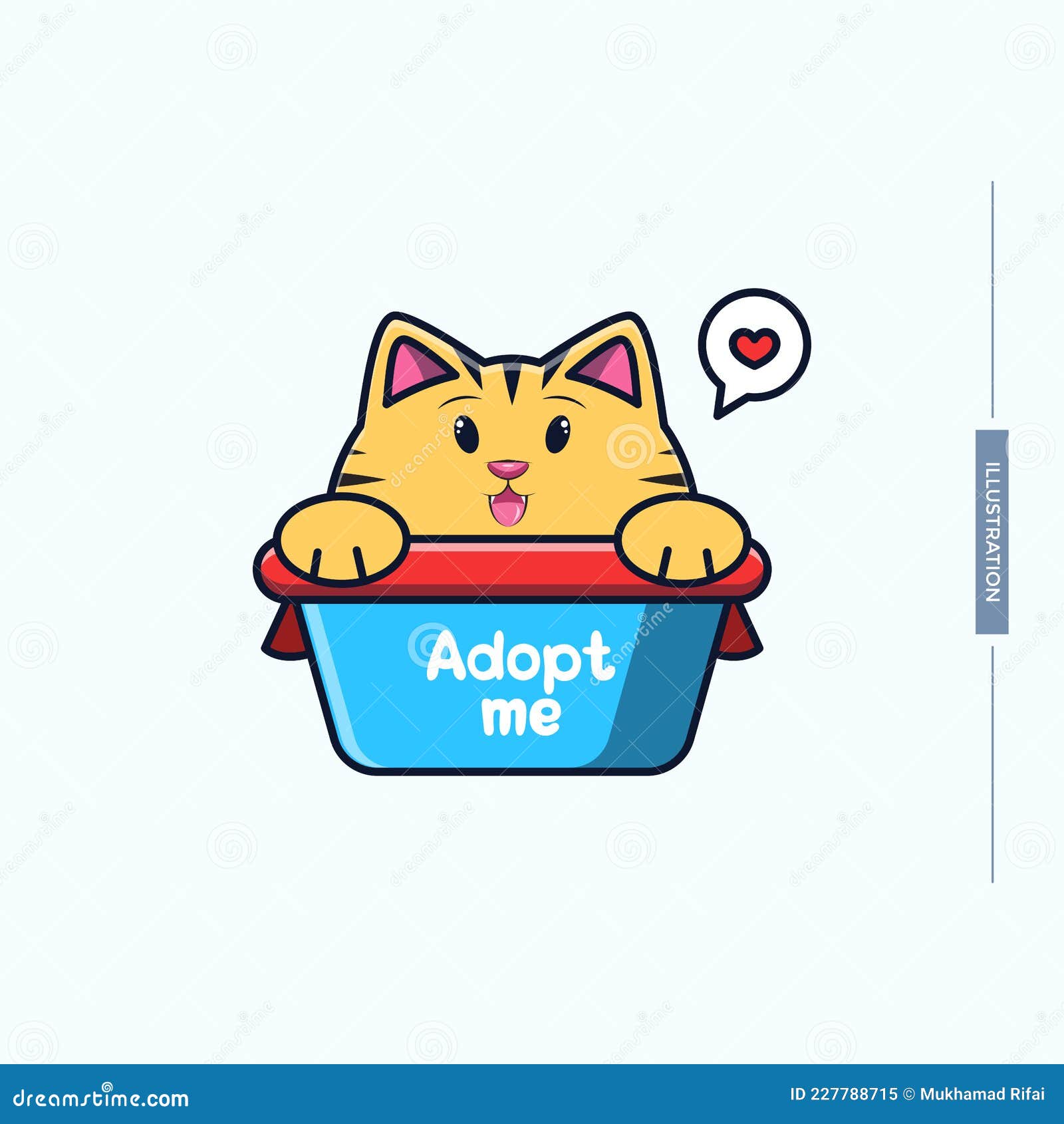 Cute Cat Adopt Me and Love Symbol,animal Theme Illustration,vector Eps ...
