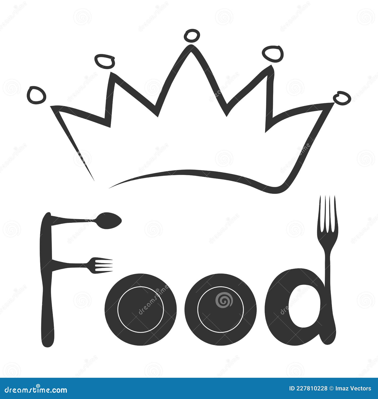 Restaurant, Food King Logo Spoon, Fork and Knife Vector Design Stock ...