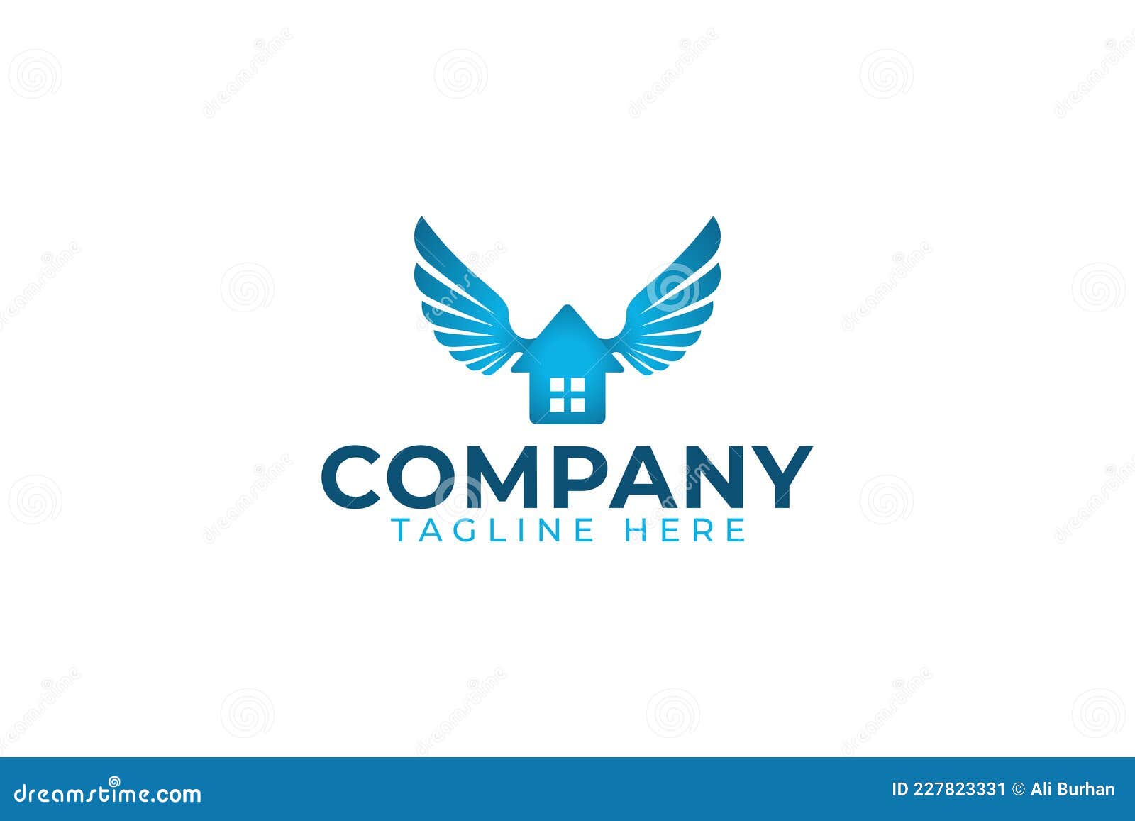 Flying House Logo with a Combination of a House and Wings Stock Vector ...
