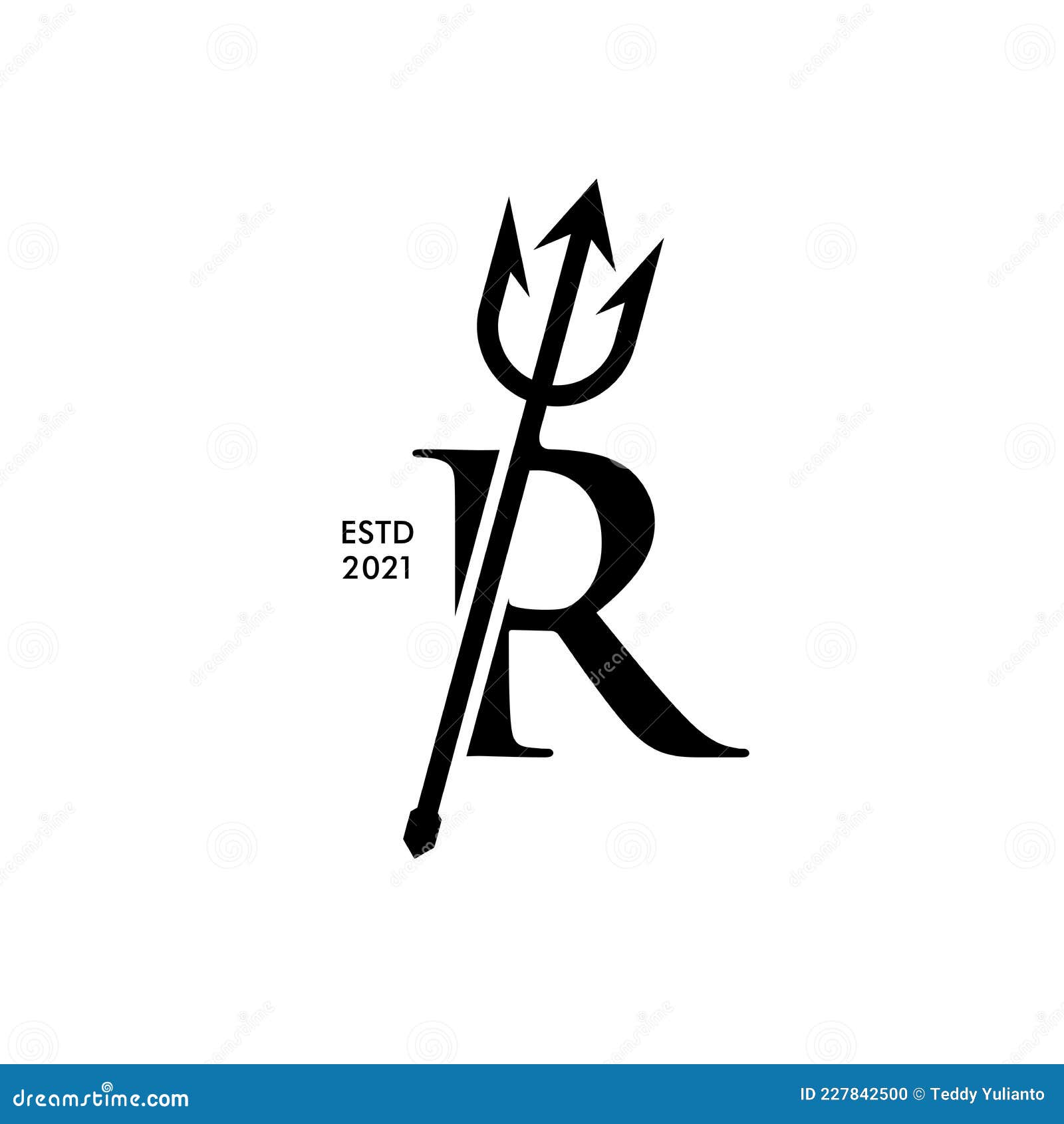 Elegant and Luxury Initial R Trident Stock Vector - Illustration of ...