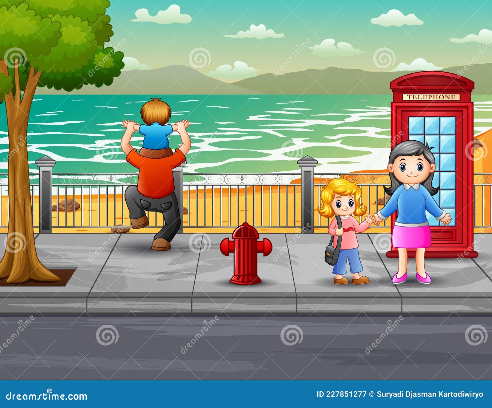 Cartoon Happy People in the Street Stock Vector - Illustration of ...