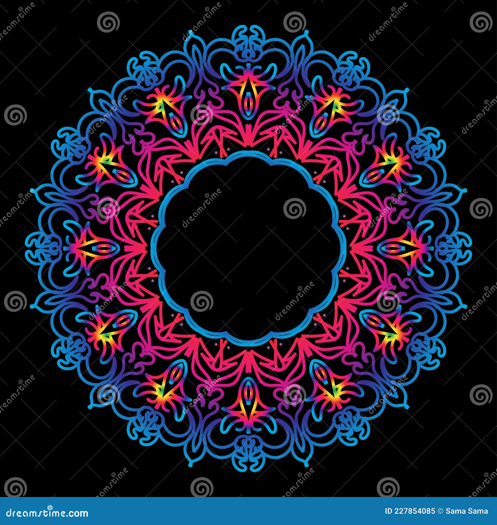 Frame of mandala design stock vector. Illustration of round - 227854085