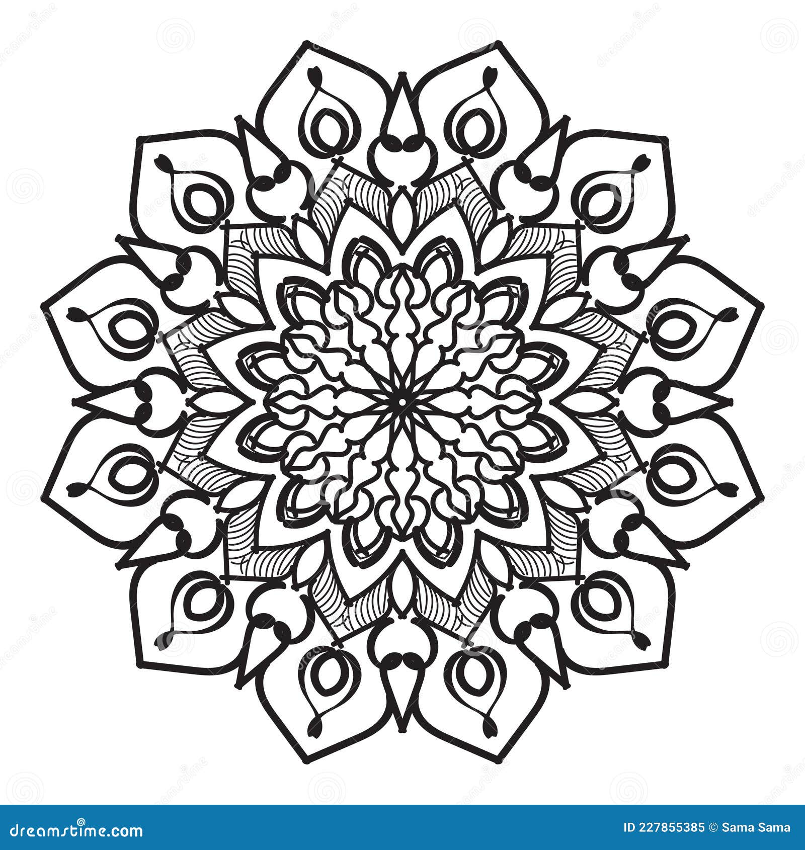 Sweet Mandala with Floral Pattern Stock Illustration - Illustration of ...