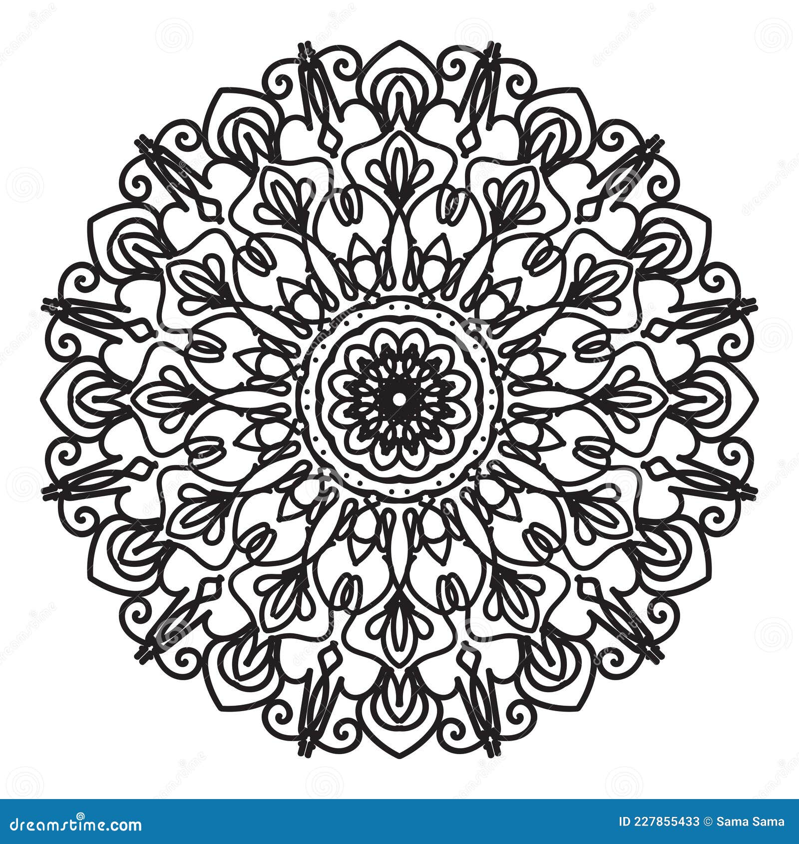 Sweet Mandala with Floral Pattern Stock Illustration - Illustration of ...