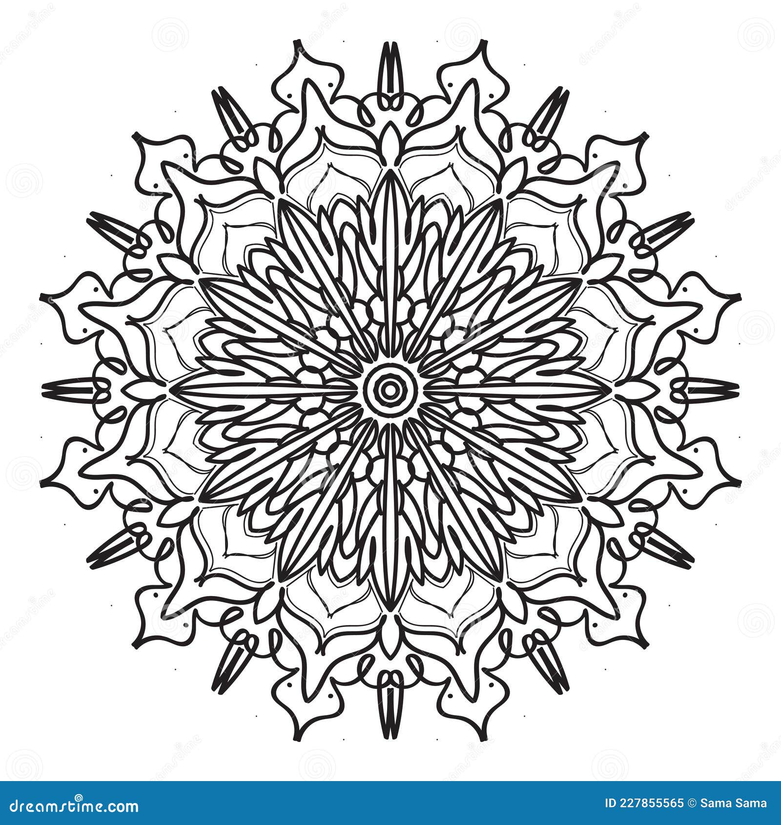 Sweet Mandala with Floral Pattern Stock Illustration - Illustration of ...