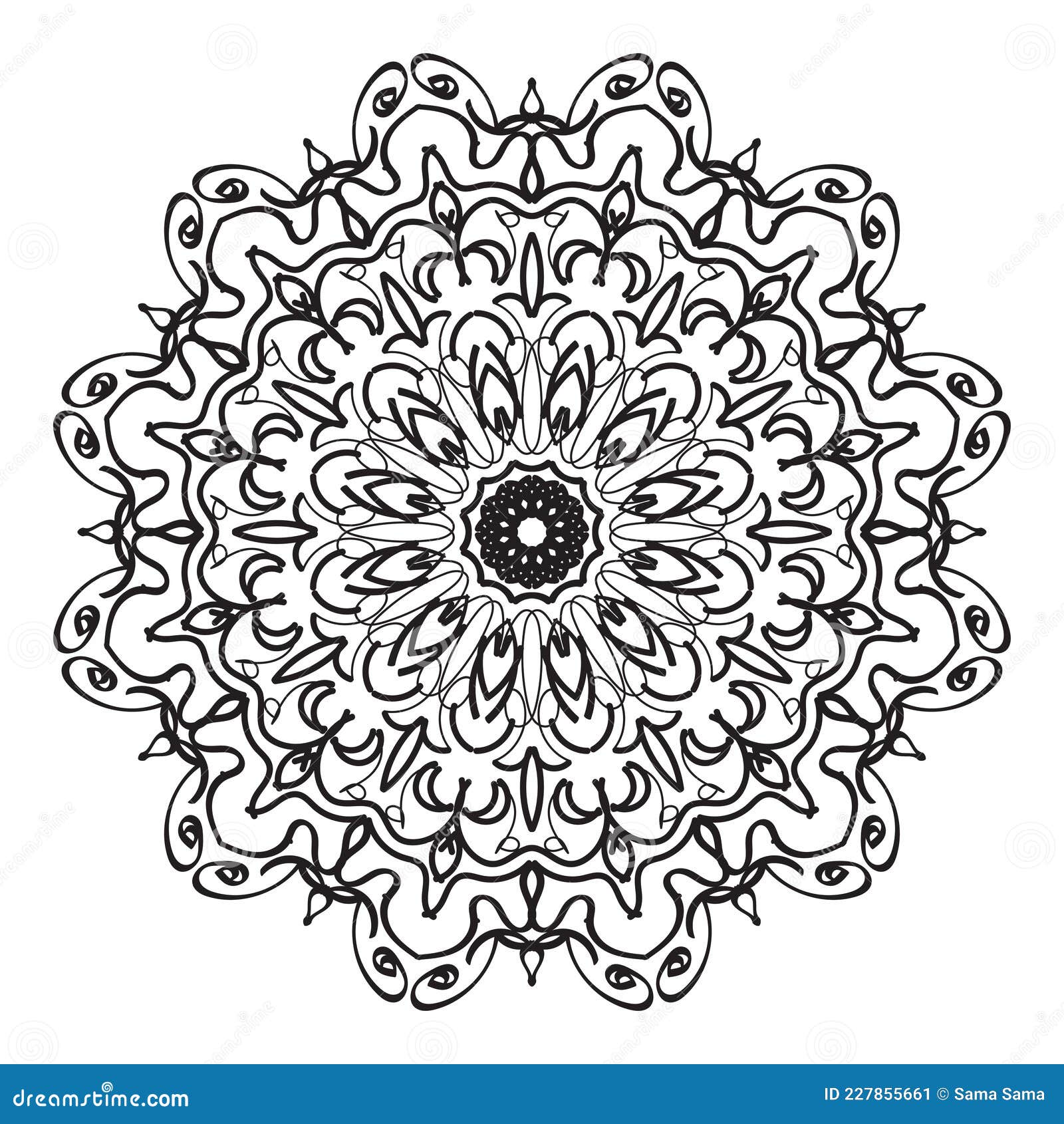 Sweet Mandala with Floral Pattern Stock Illustration - Illustration of ...