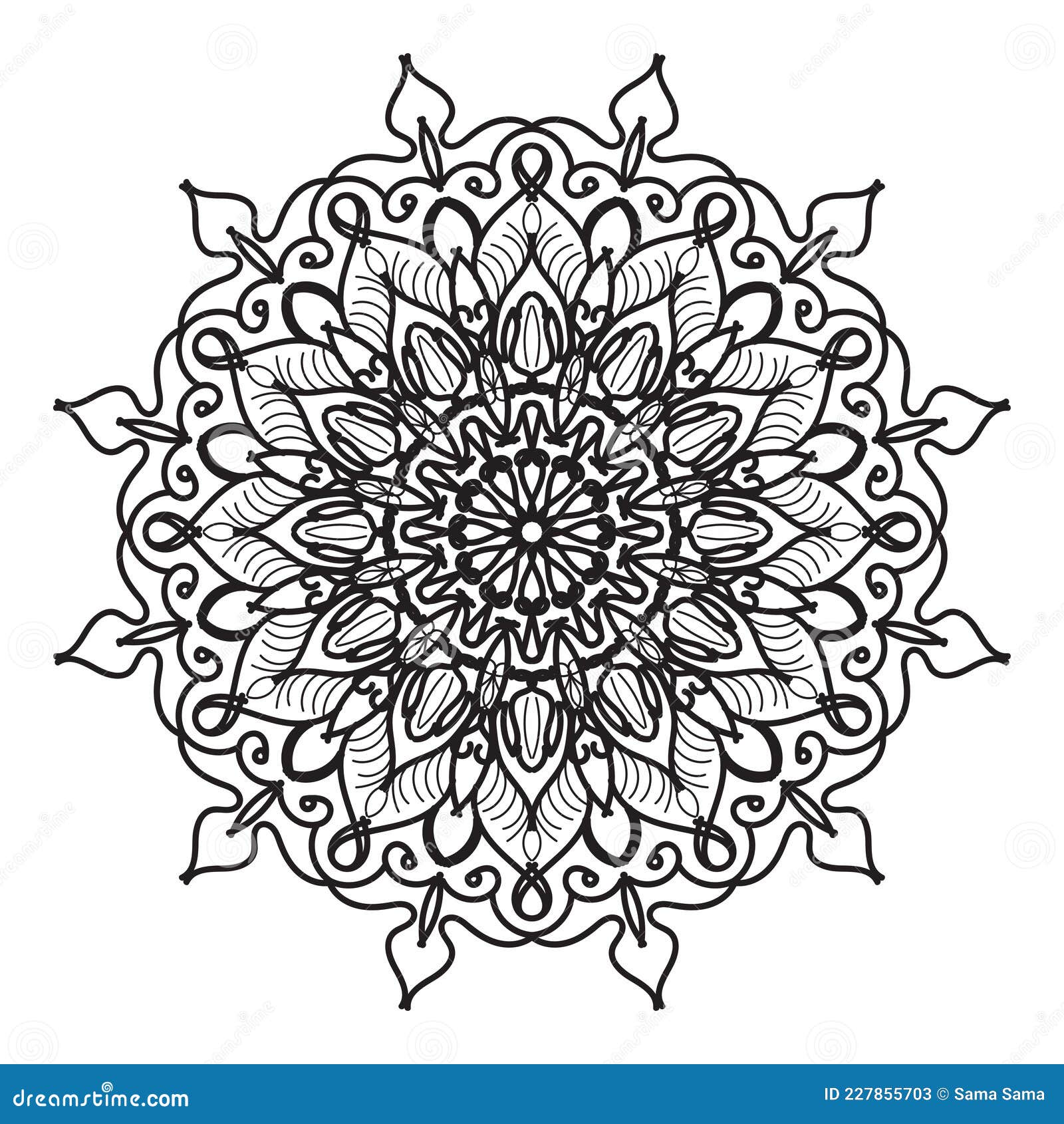 Sweet Mandala with Floral Pattern Stock Illustration - Illustration of ...