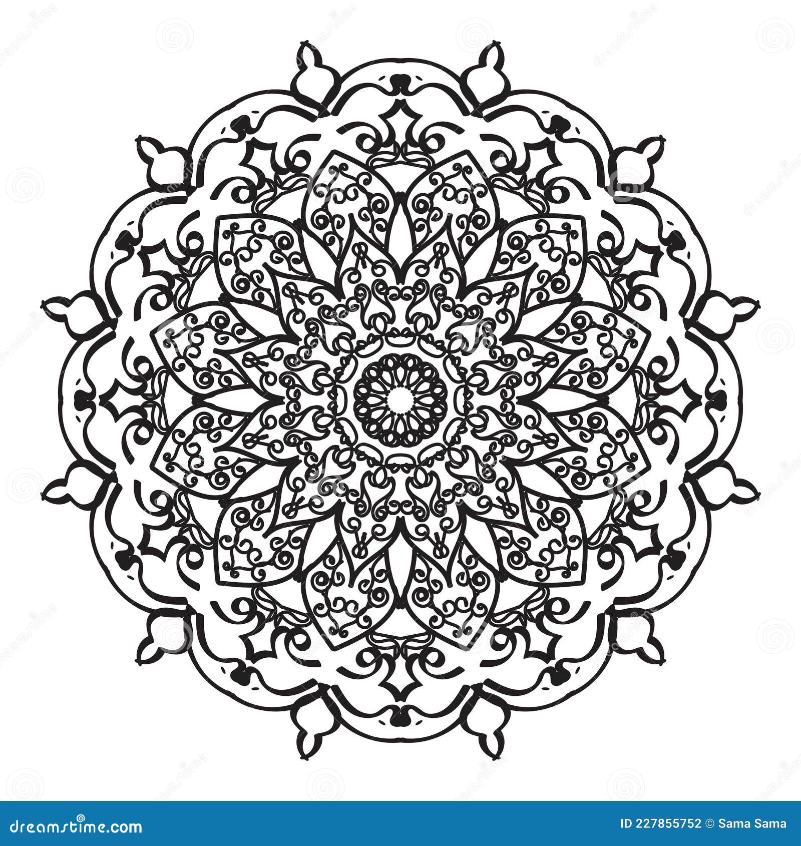 Sweet Mandala with Floral Pattern Stock Illustration - Illustration of ...