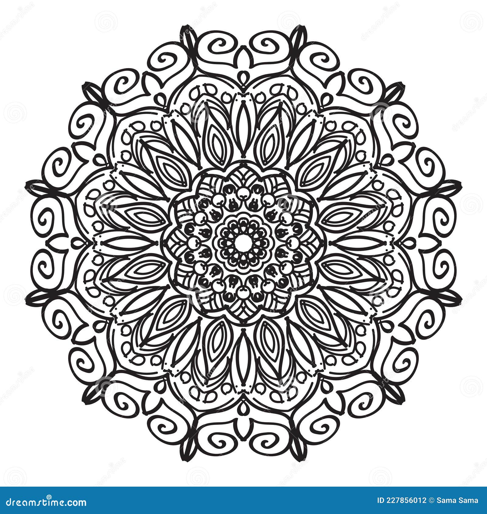 Sweet Mandala with Floral Pattern Stock Illustration - Illustration of ...