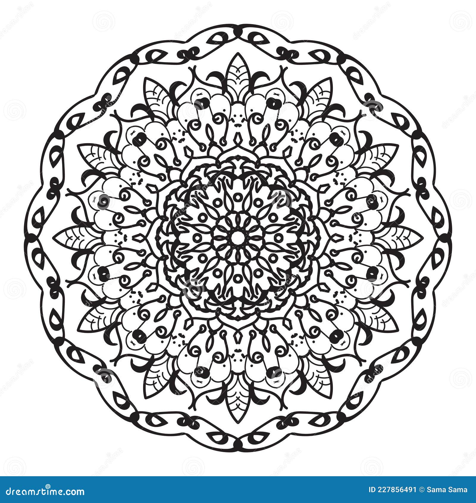 Sweet Mandala with Floral Pattern Stock Illustration - Illustration of ...