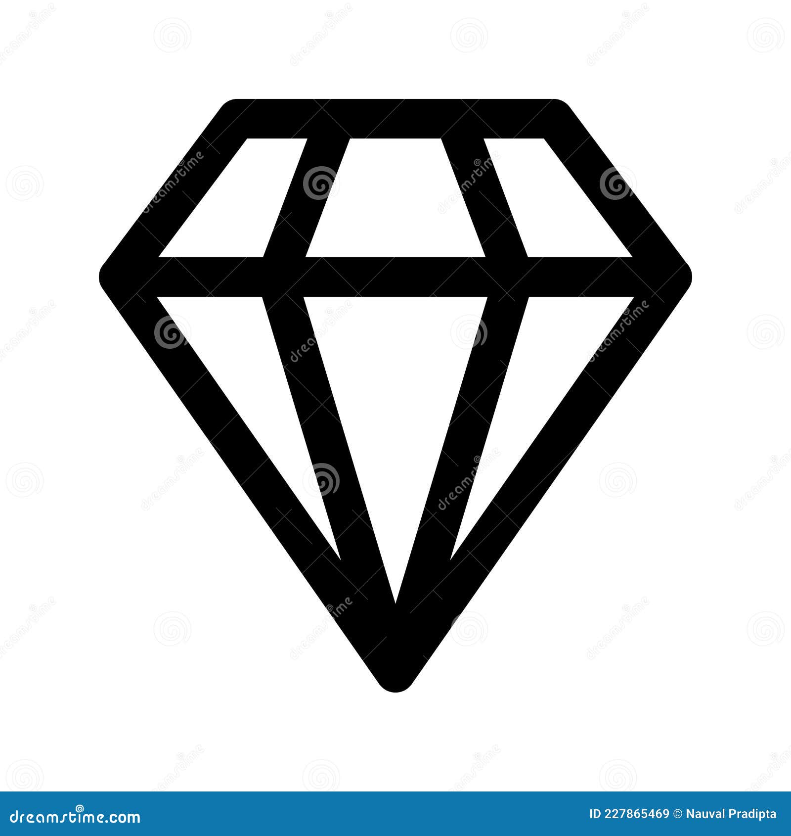 Diamond Line Style Icon stock vector. Illustration of sign - 227865469
