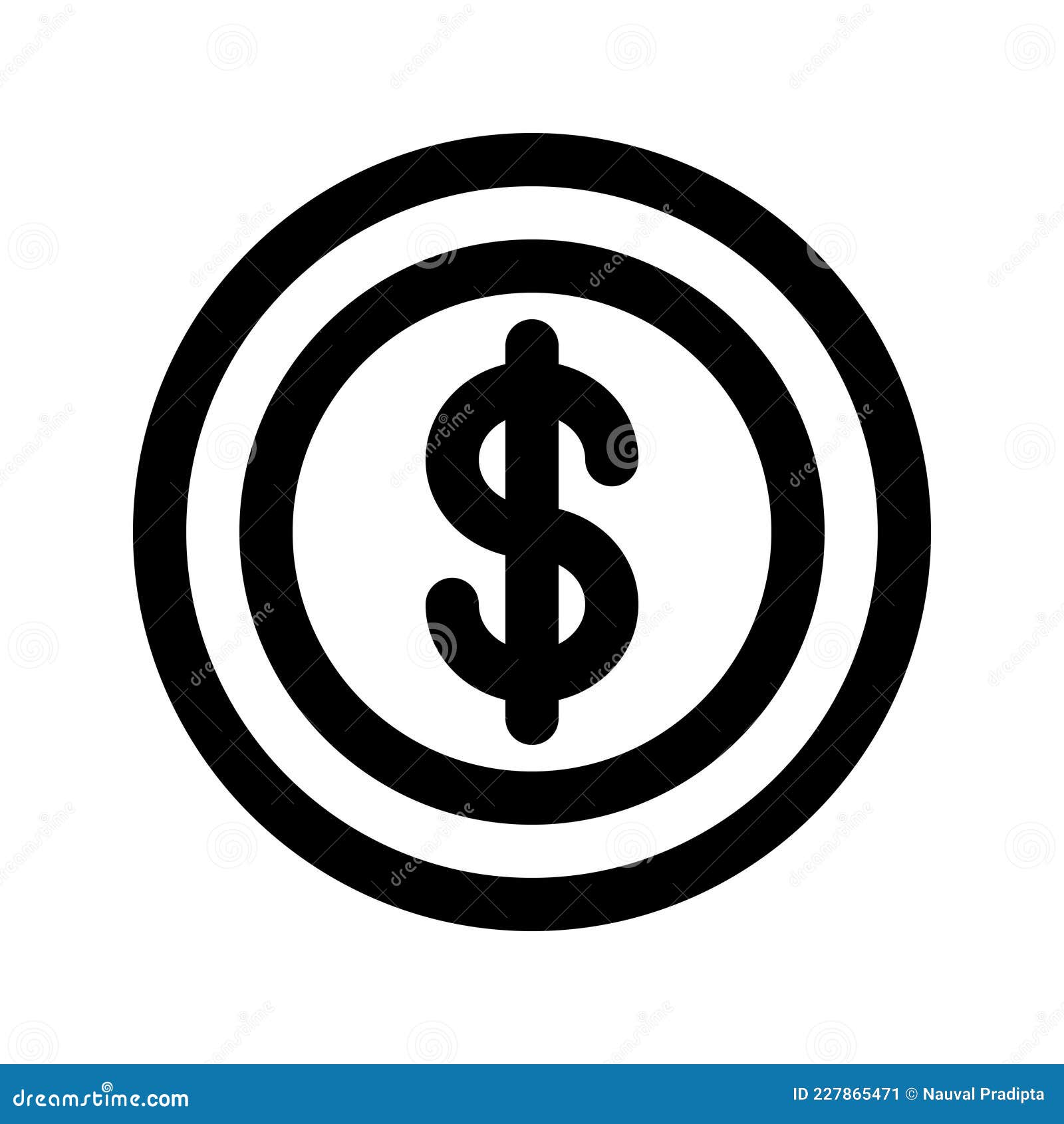 Dollar Coin Line Style Icon Stock Vector - Illustration of investment ...