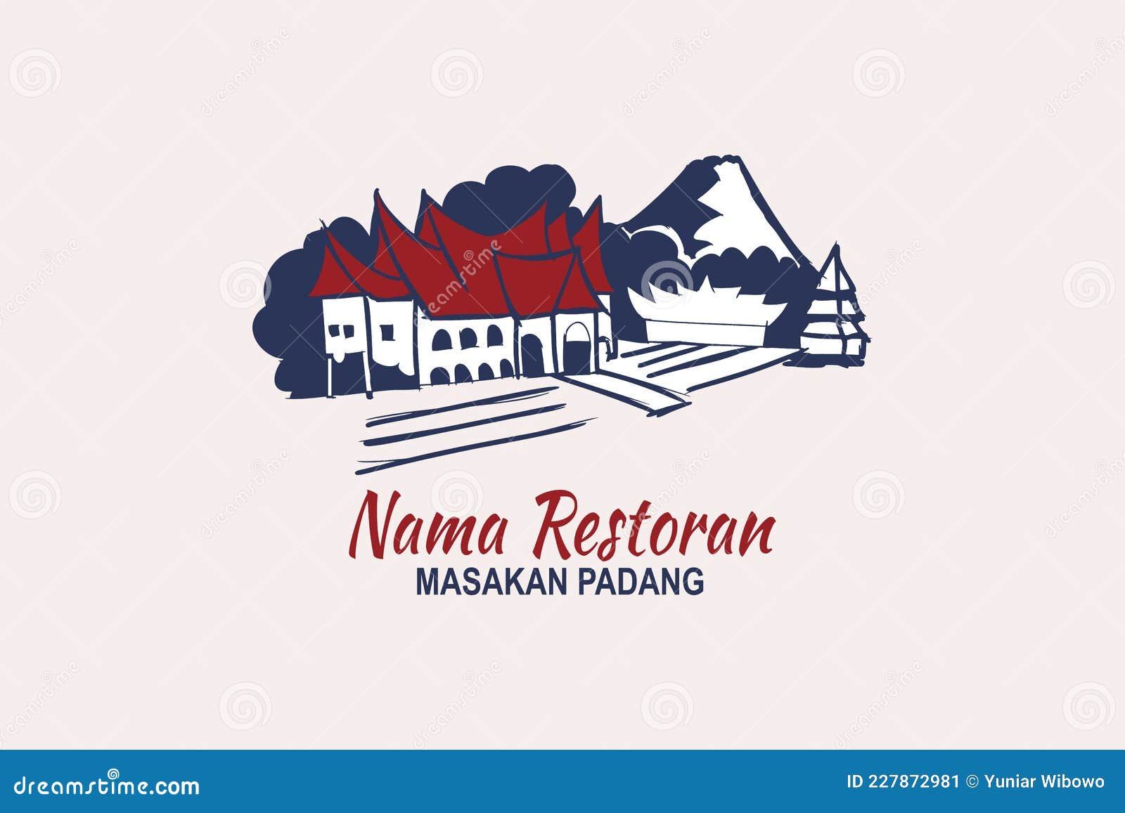 Translation: Restaurant Name, Padang Cuisine. Vector Logo Stock Vector ...