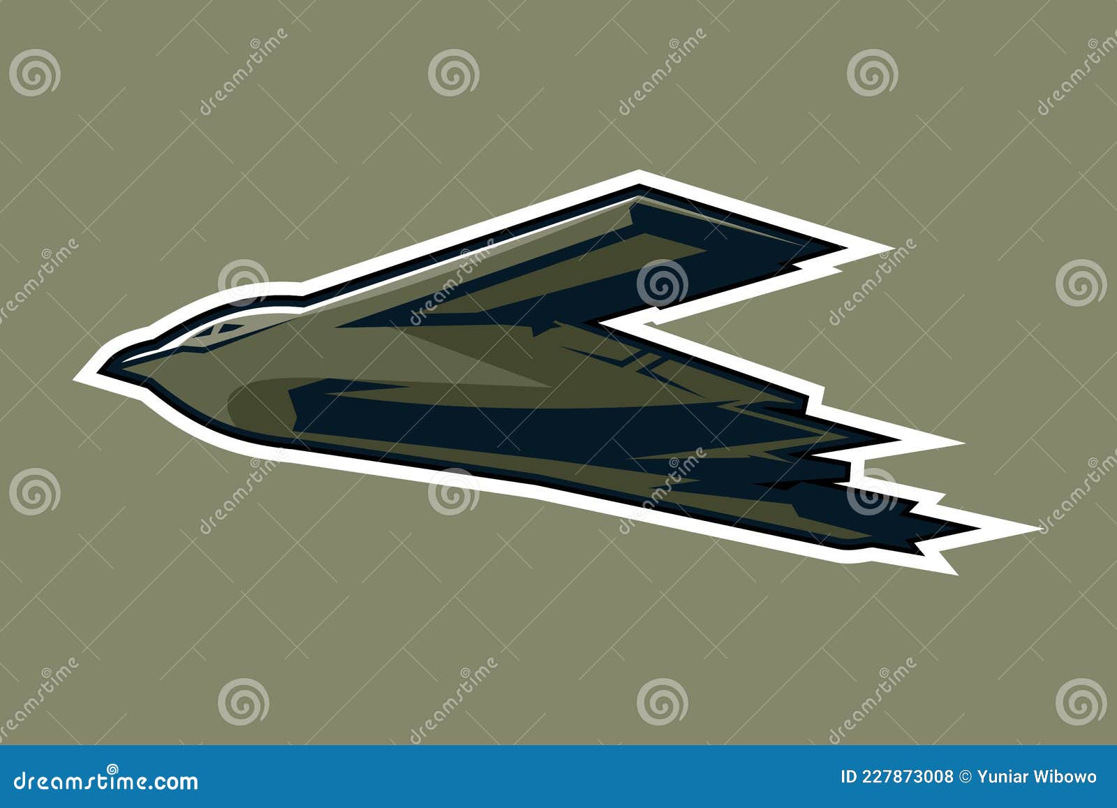 Modern Times American Stealth Bomber Jet Icon Vector Illustration ...