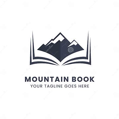 Mountain and Book Logo Design Concept Stock Illustration - Illustration ...