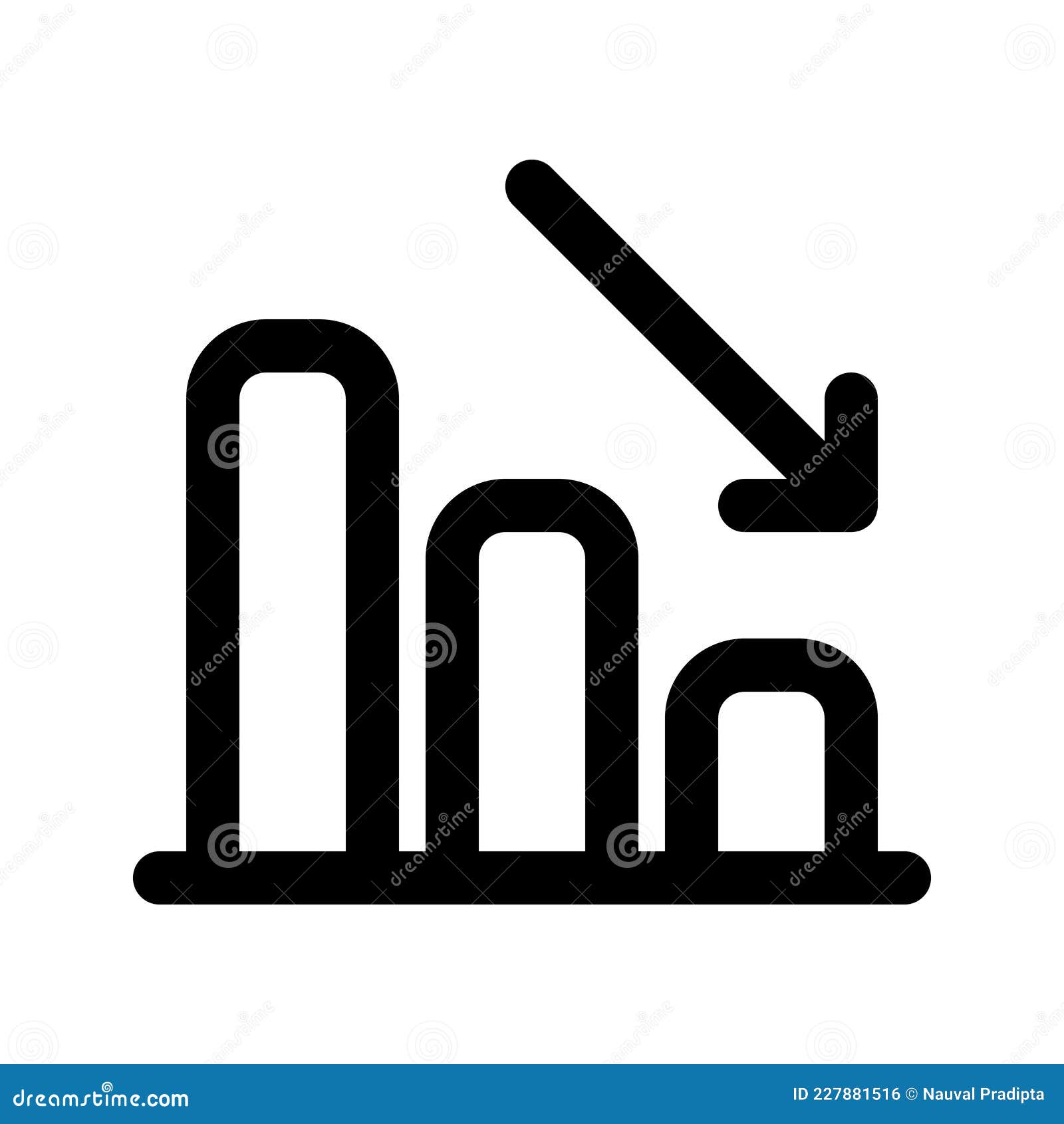 Loss Line Style Icon stock vector. Illustration of increase - 227881516