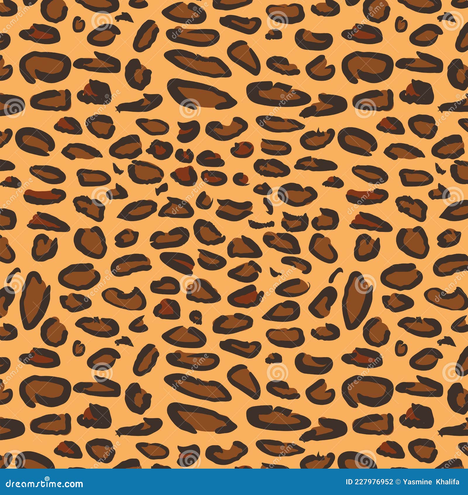 Cute Brown Leopard Vector Seamless Pattern. Great for Textile ...