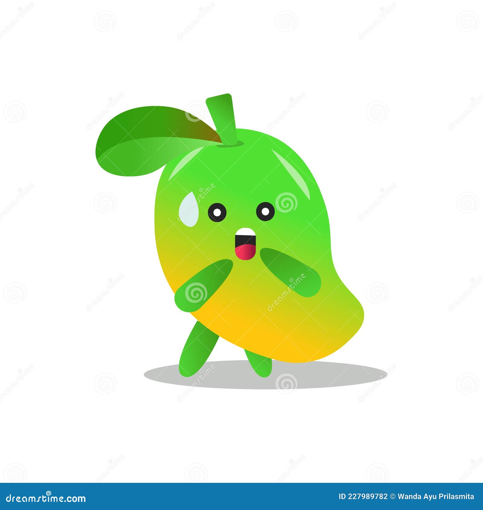 Mango Cartoon with Shocked Expression Stock Vector - Illustration of ...