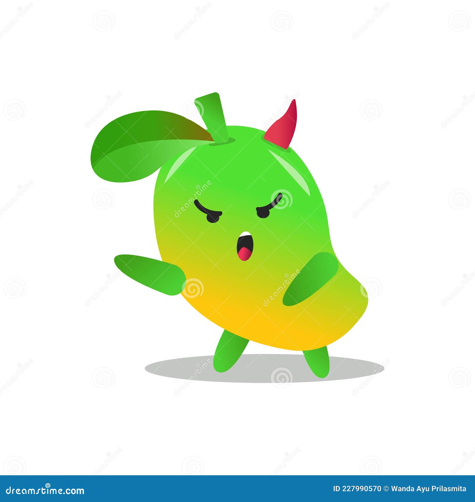 Mango Cartoon with Angry Expression Stock Vector - Illustration of cute ...