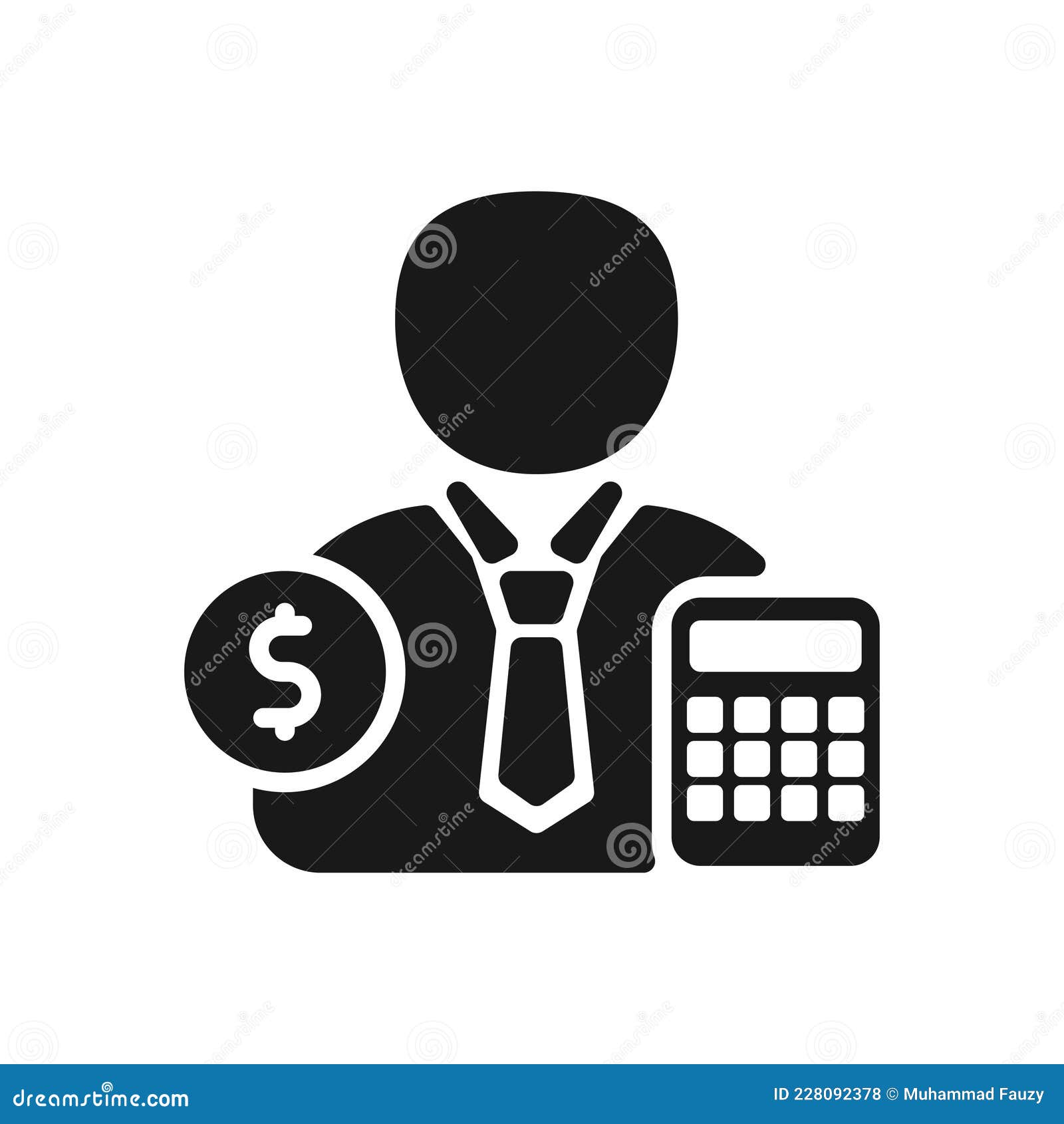 Accountant Icon in Glyph Style Isolated on White Background Stock ...