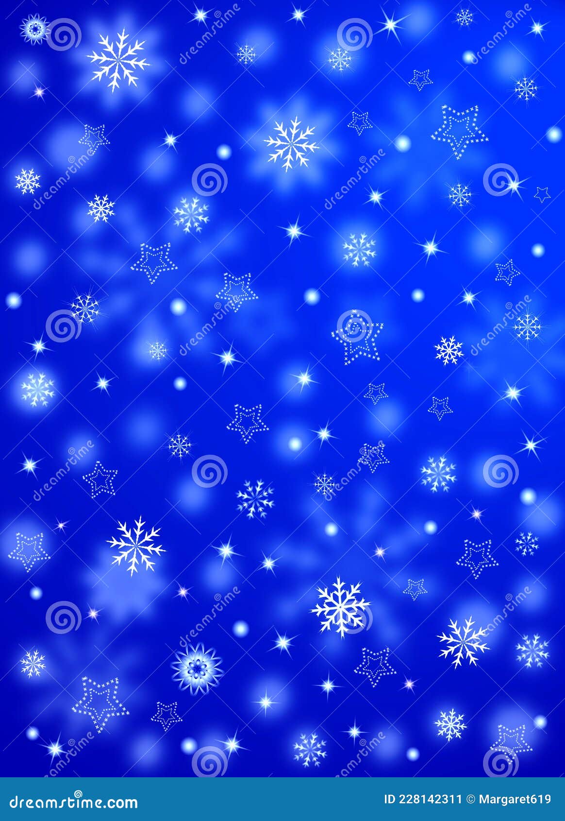 Abstract Winter Background with Stars and Snowflakes. Stock ...