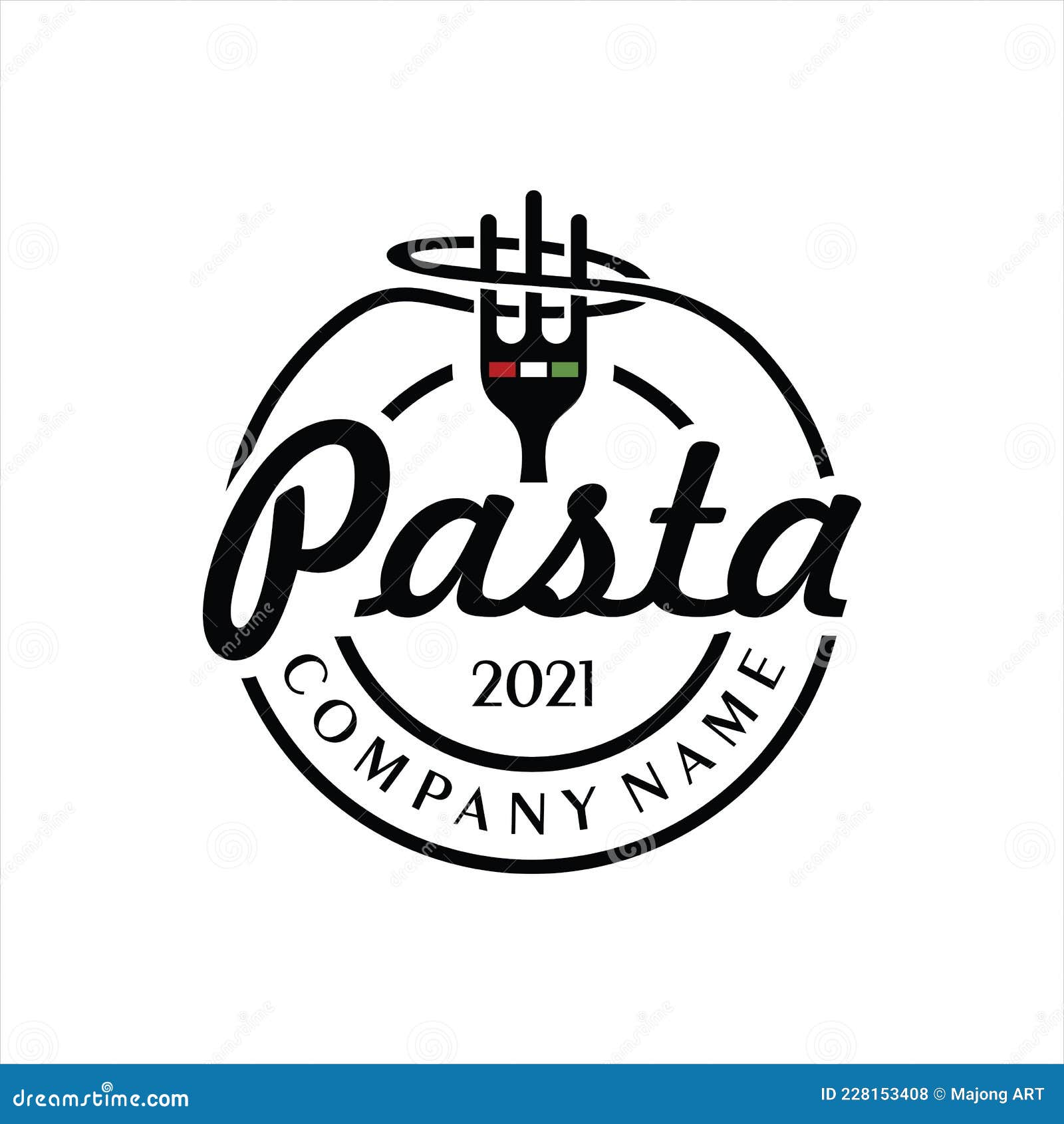 Pasta Logo Design Template Vector. Stock Vector - Illustration of ...
