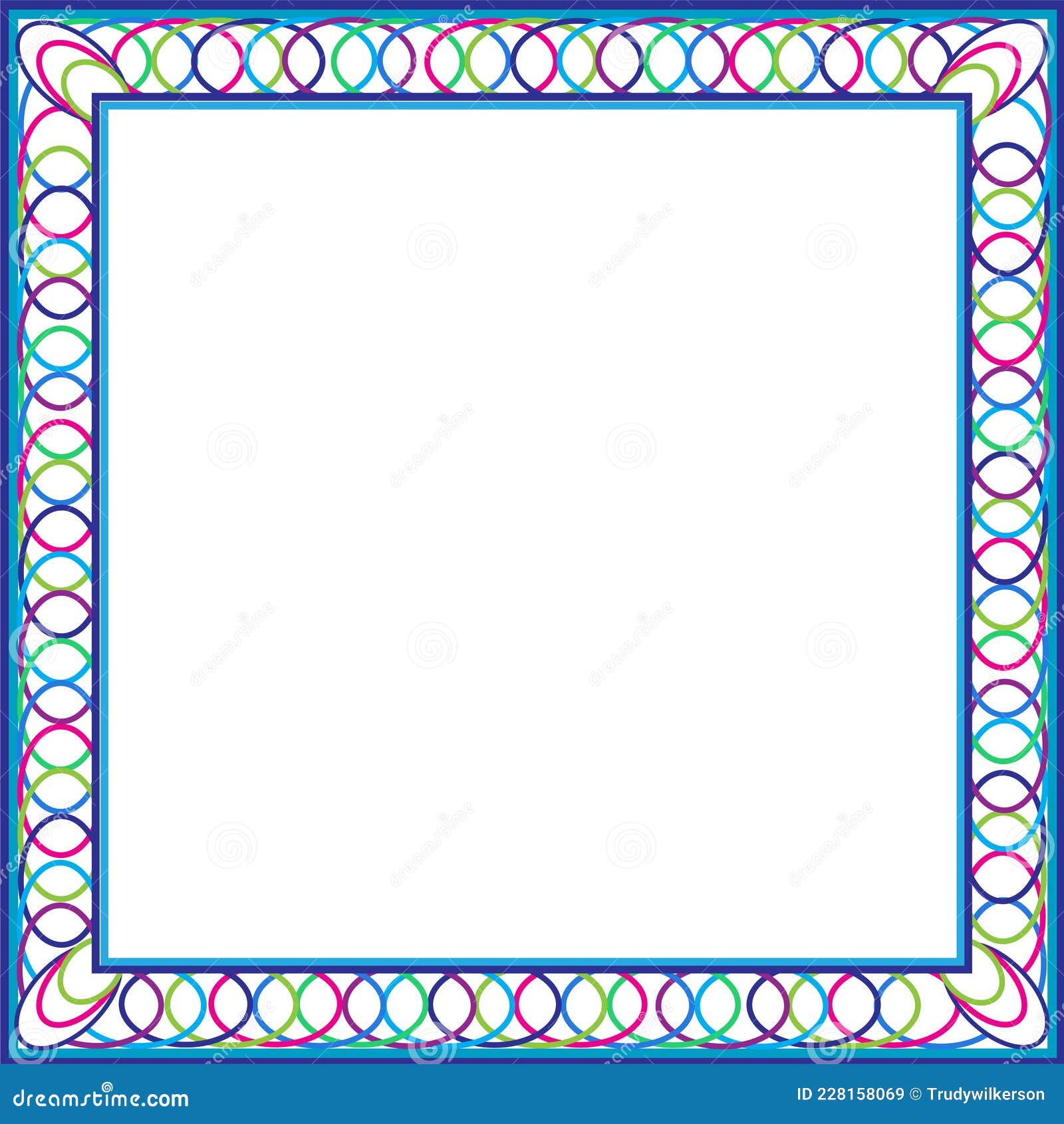 Modern Abstract Frame with Multi-colored Border Stock Illustration ...