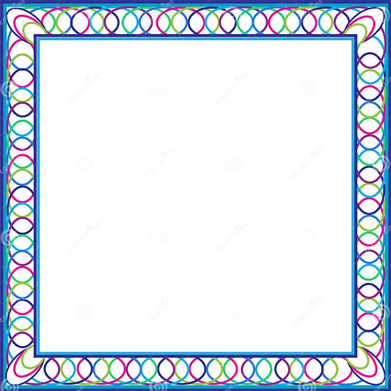 Modern Abstract Frame with Multi-colored Border Stock Illustration ...
