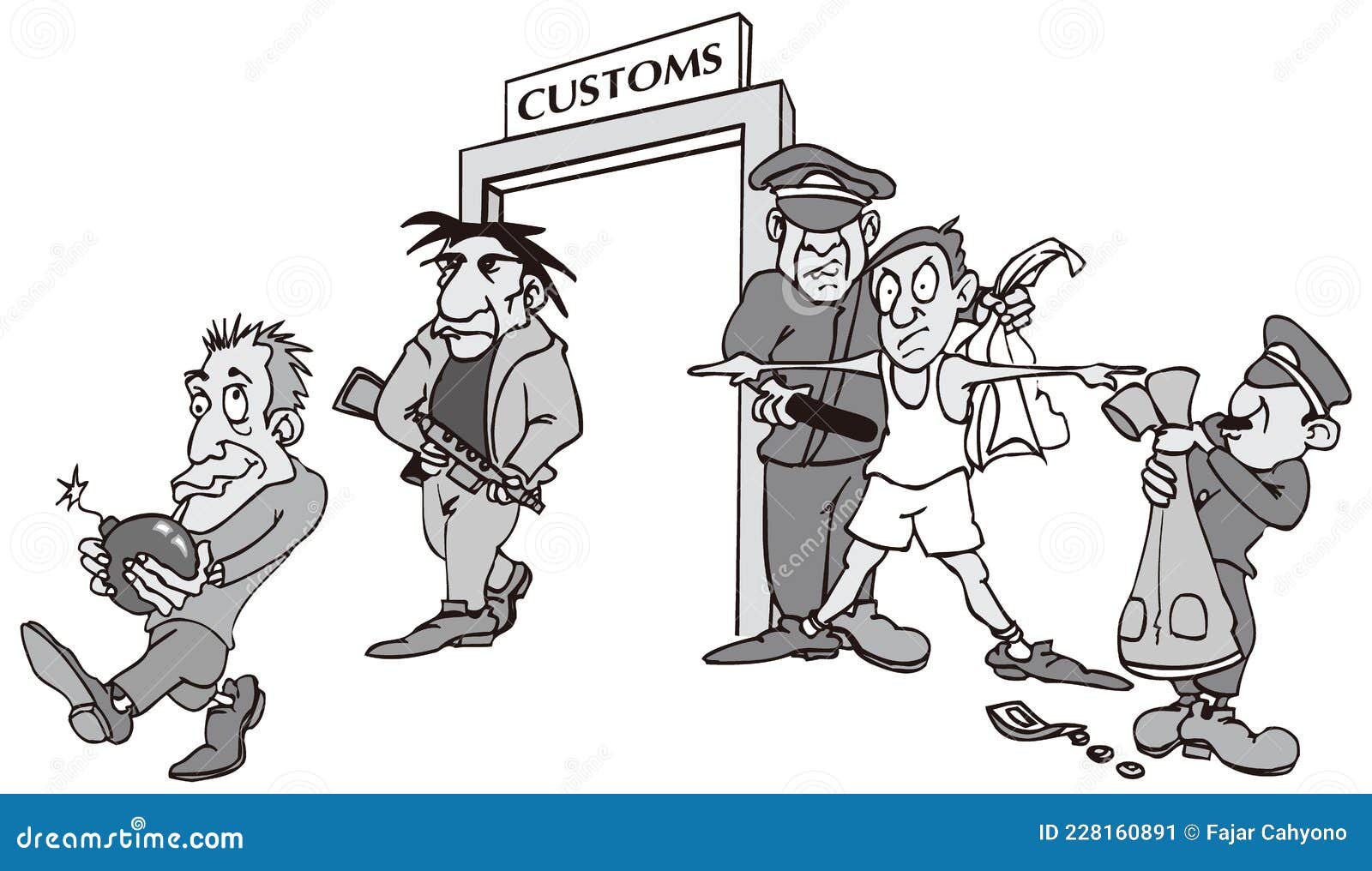 Customs Terrorist Check Border Travel Vector Illustration Transparent ...